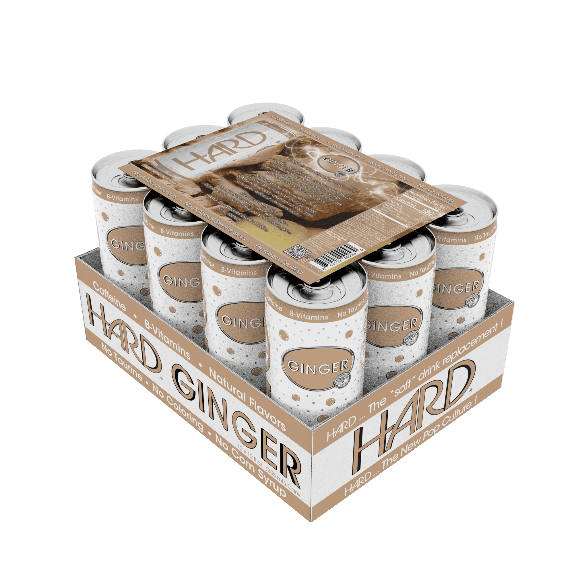 HARD® GINGER - Caffeinated and Enhanced Crafted Sparkling Ginger Ale ...