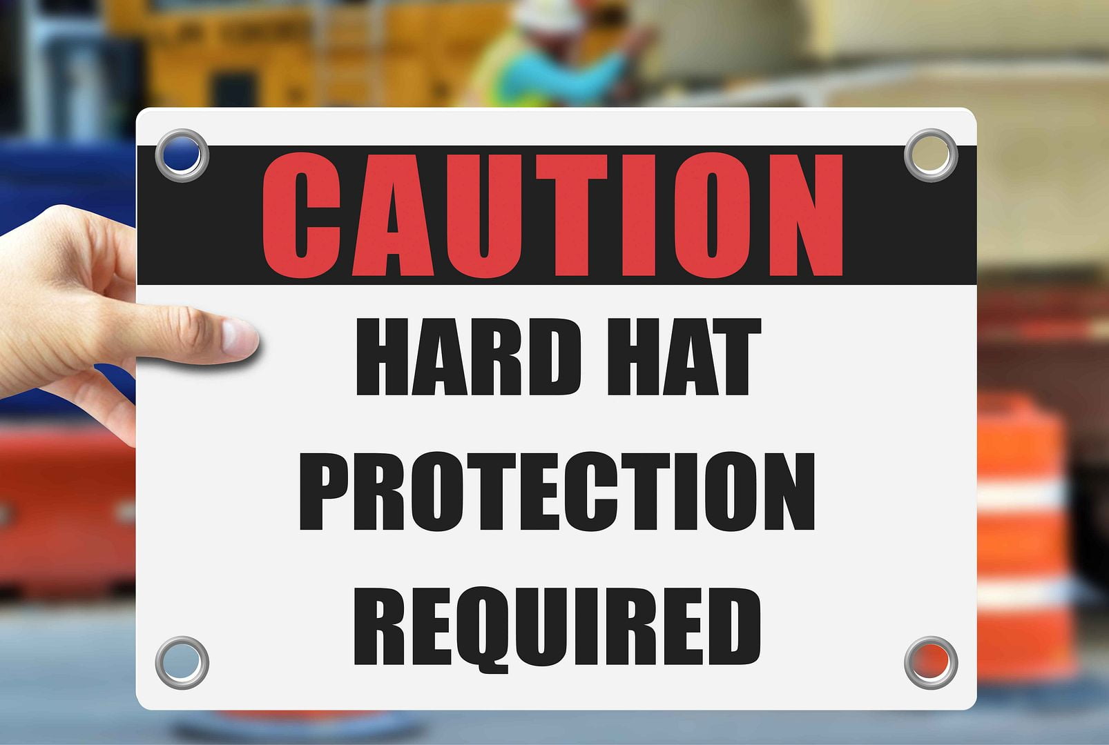 HARD HAT PROTECTION REQUIRED | Warning Notice Caution Danger 3mm PVC ...