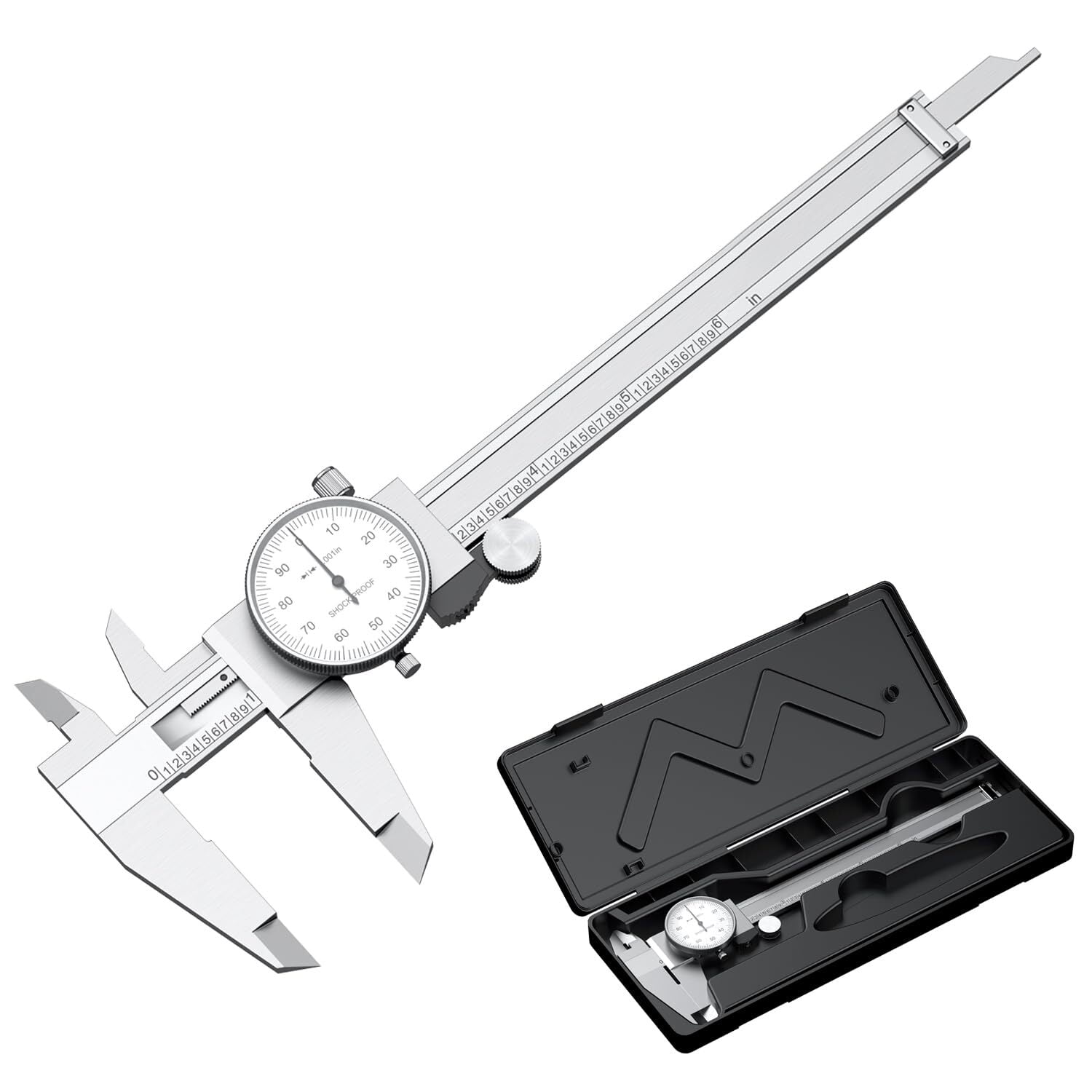 HARDELL 6 Inch Dial Caliper Inner Outer Diameter Measuring Tool for ...