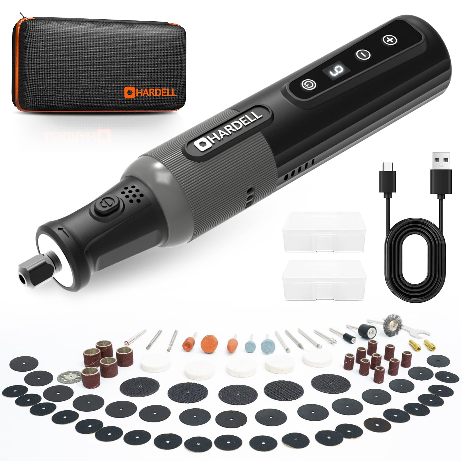 HARDELL 8V Cordless Rotary Tool Kit, 6 Variable Speed Rotary Tool Kit ...