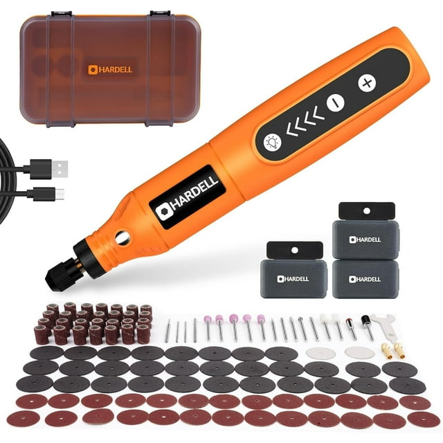 HARDELL Mini Cordless Rotary Tool, 5-Speed 3.7V Battery Rotary Tool Kit ...