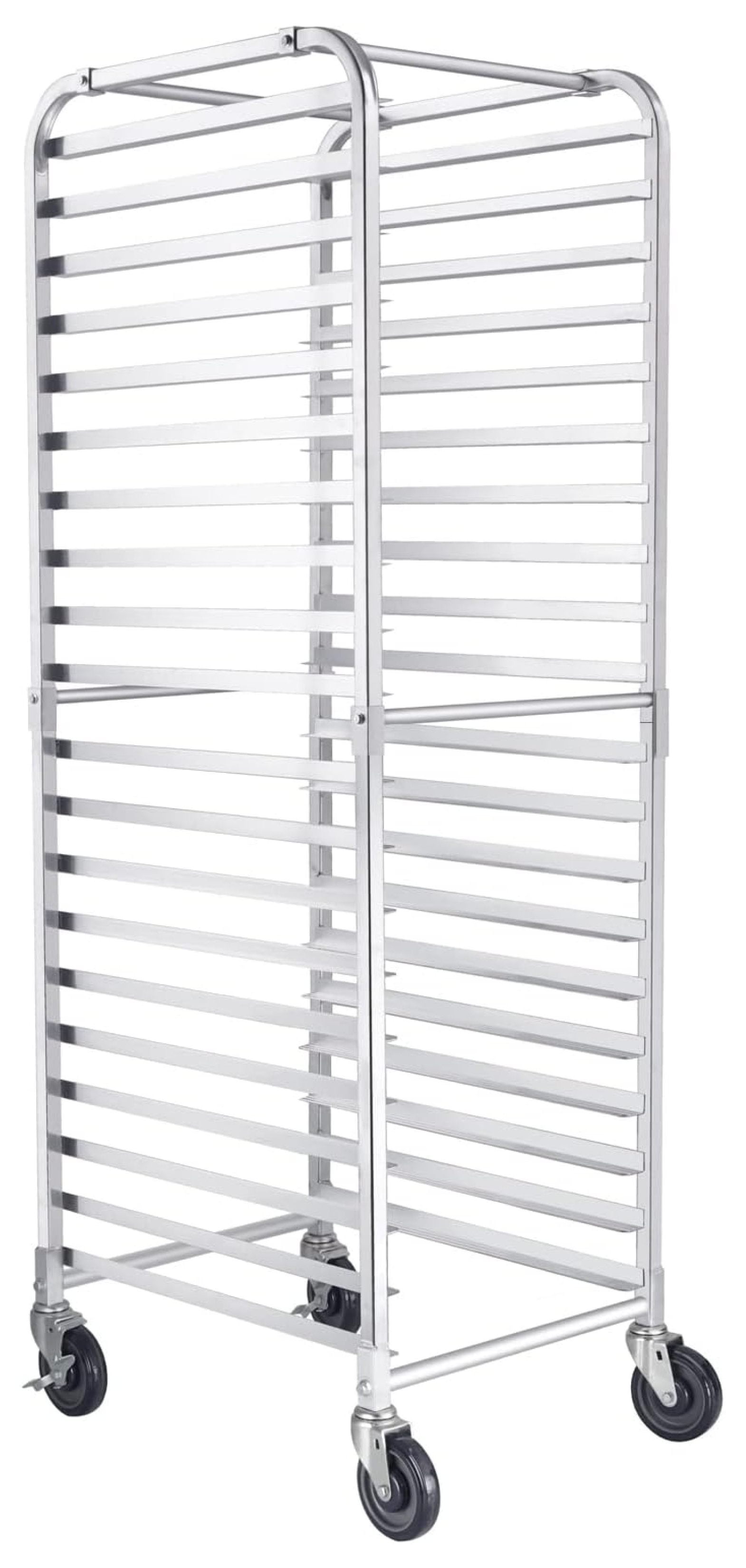 HARDURA 20 Tier Bun Pan Rack, Bakery Rack with Casters, NSF Home Kitchen, Aluminum Storage ...