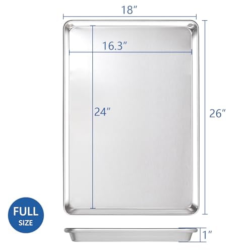 HARDURA Aluminum Baking Sheet Pan 18”L X 26”W X 1”H Cookie Sheet ...