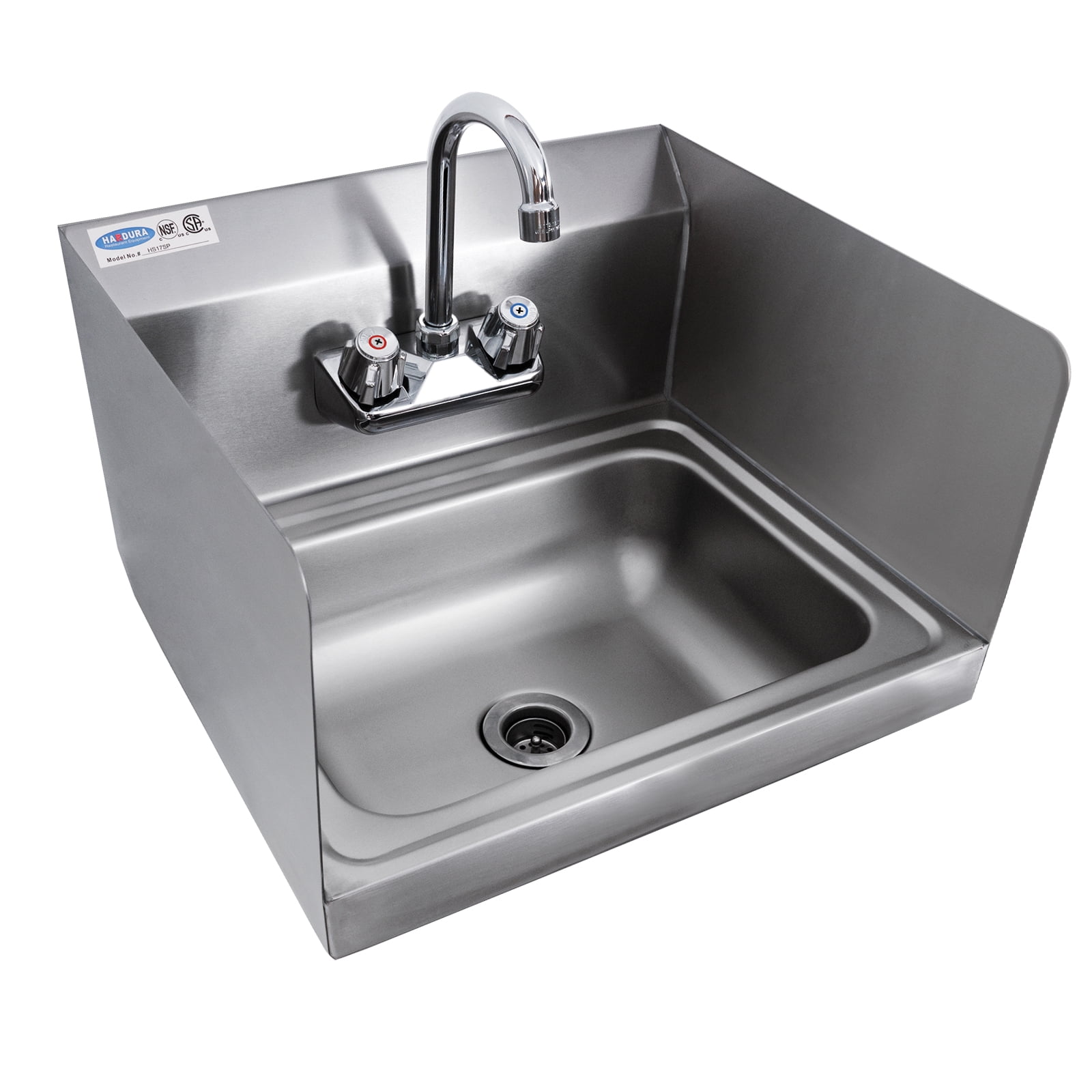 HARDURA Stainless Steel Hand Washing Sink with Side Splash and ...
