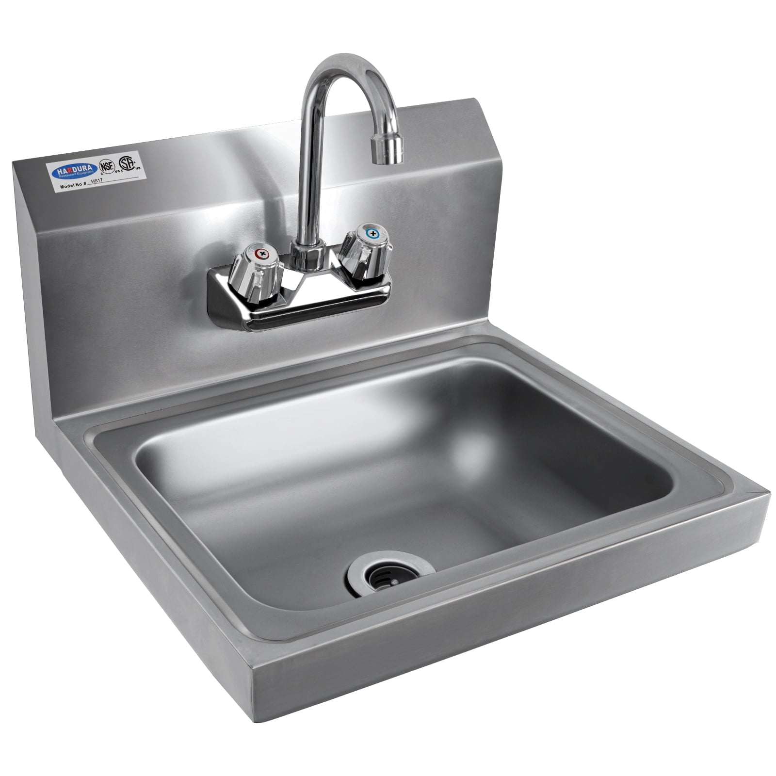HARDURA Stainless Steel Hand Washing Sink with Gooseneck Faucet, NSF ...