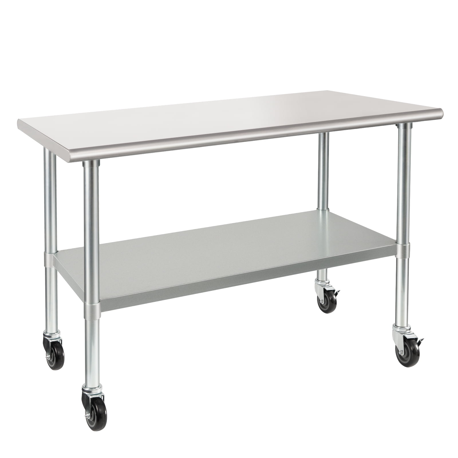 HARDURA Stainless Steel Table with Wheels 24 x 48 Inches Casters NSF ...