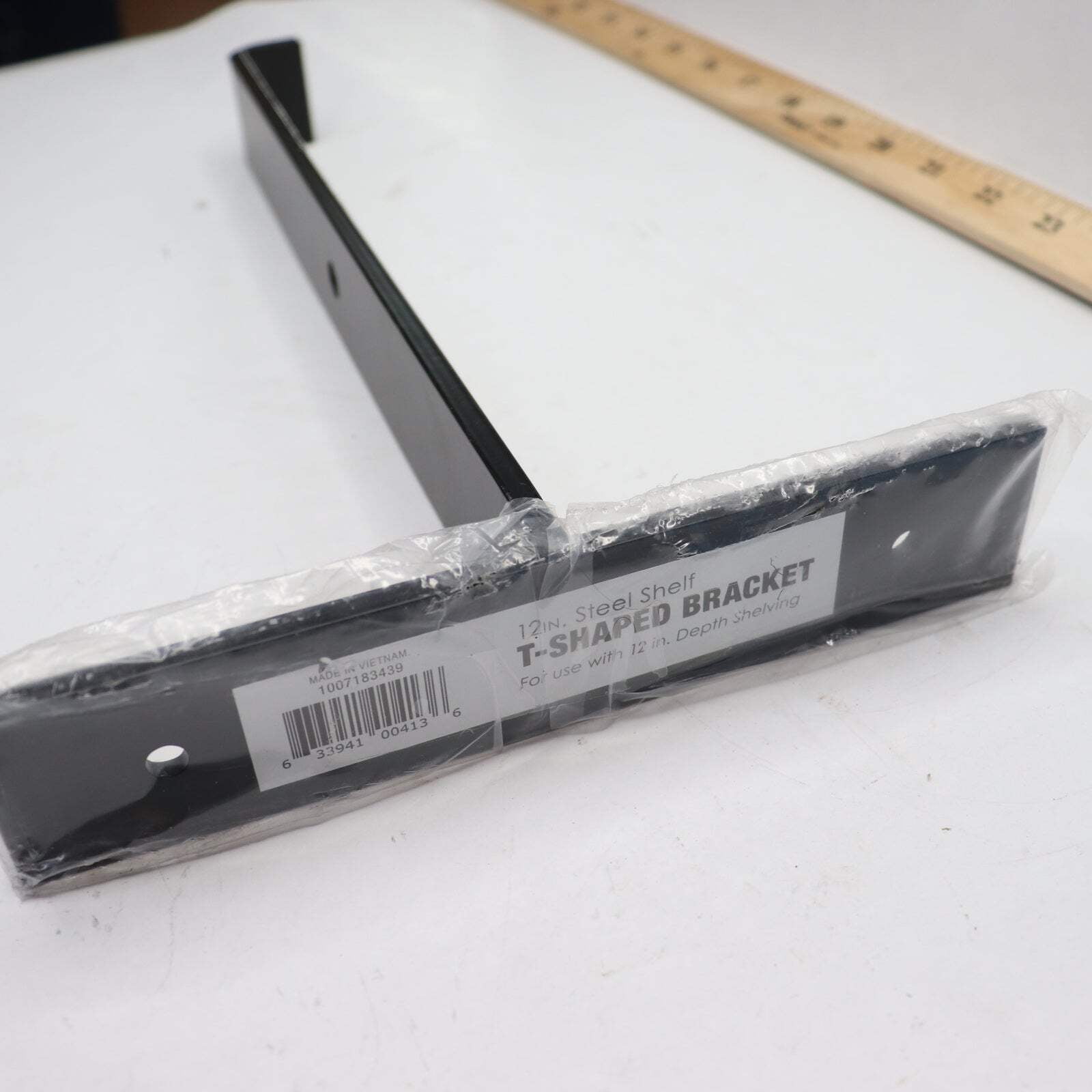 HARDWOOD REFLECTIONS 12 in. Black T-Shaped Steel Shelf Bracket - Walmart.com