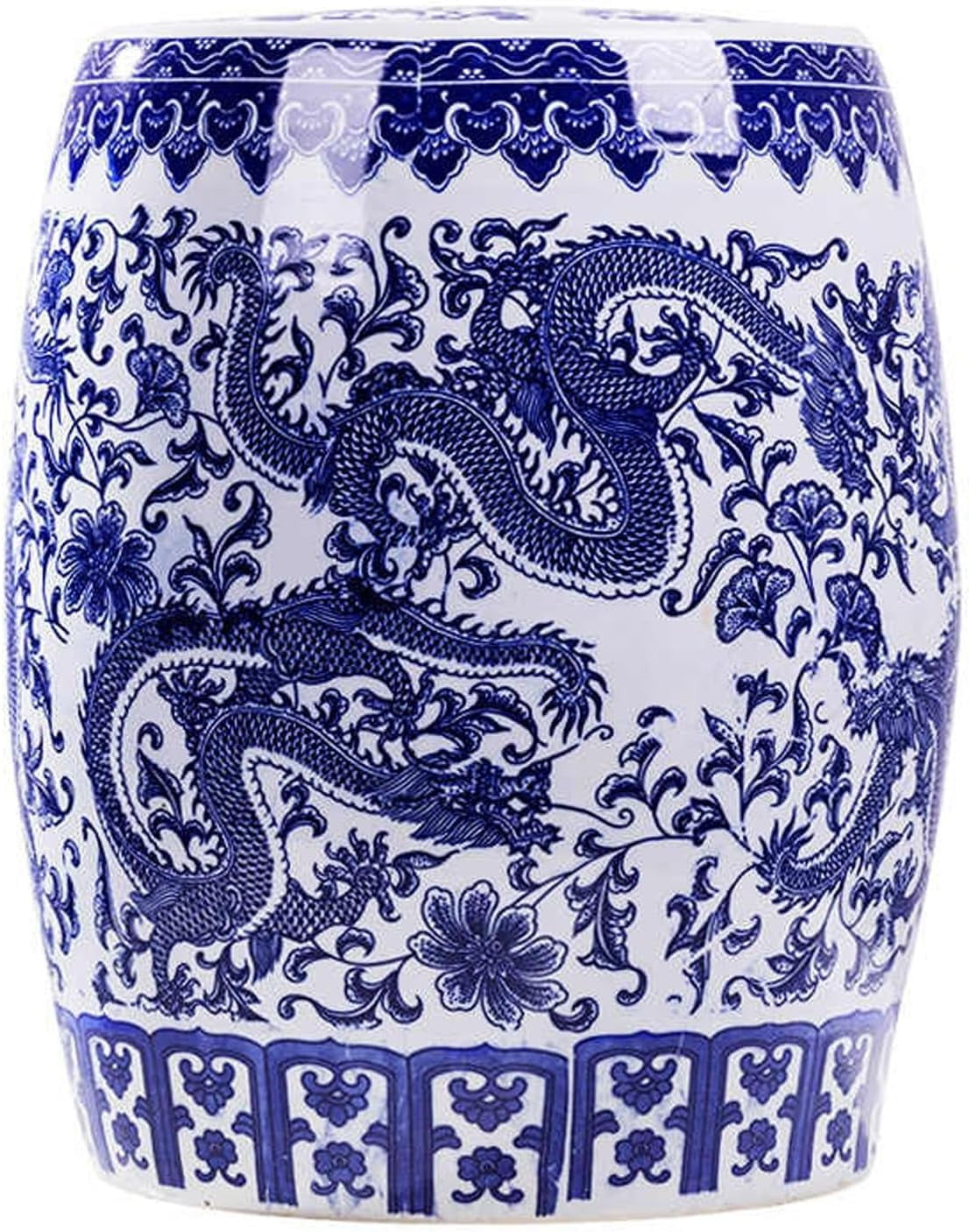 HARELA Blue and White Porcelain Chinese Retro Ceramic Rice Storage Jar ...