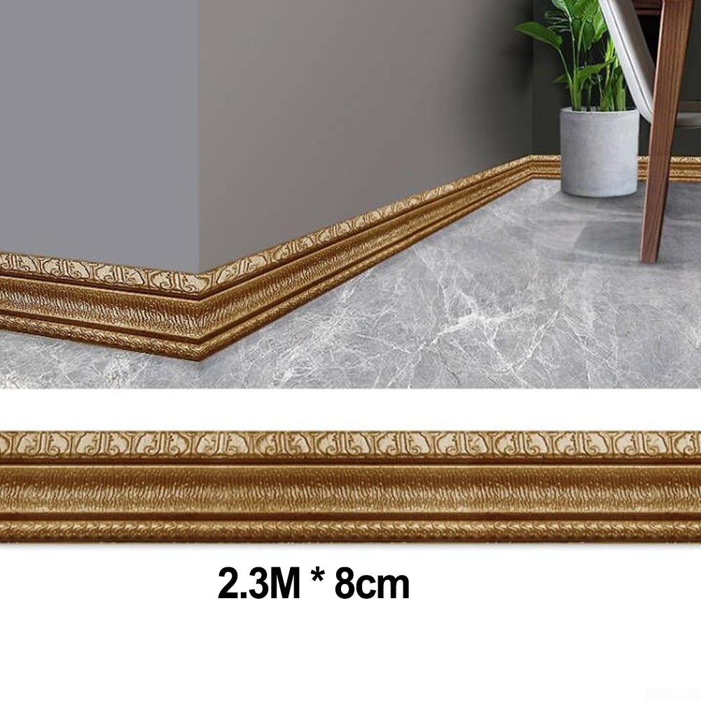 HARFELL 2.3M Self Adhesive Wall Trim Line Skirting Border Decor Sticker ...