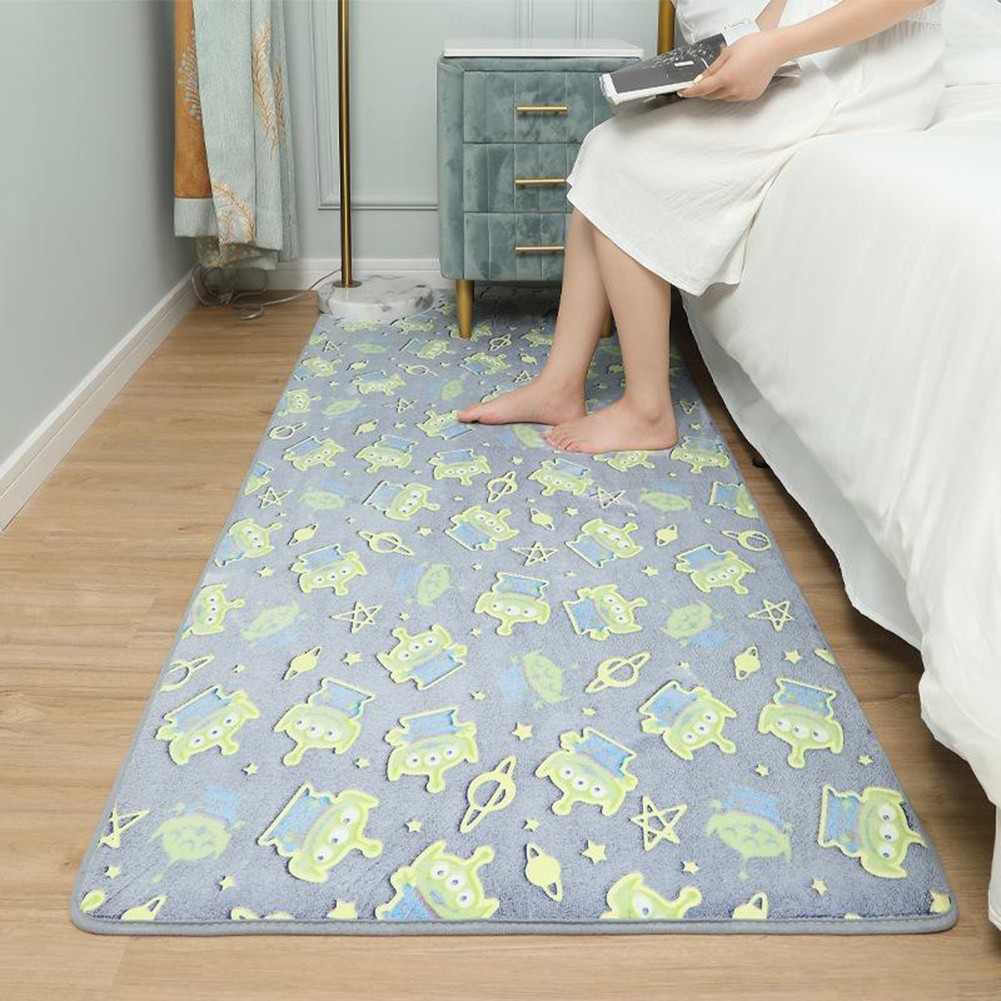 HARFELL Luminous Plush Fluffy Rug Children Bed Room Carpet Glow in the ...