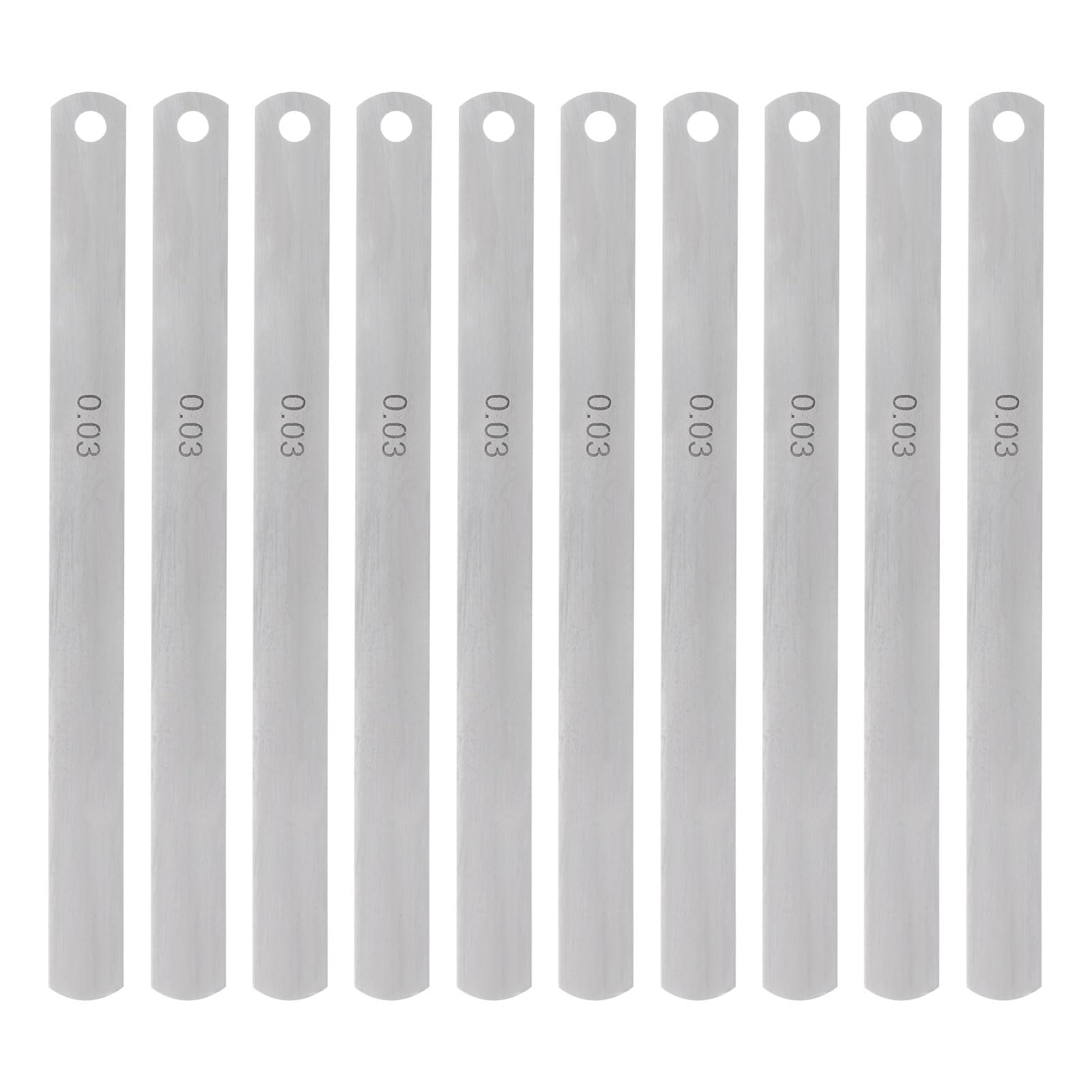 HARFINGTON 10pcs Mn Steel Feeler Gauge 0.03mm Thickness 150mm Length Metric Filler Thickness ...