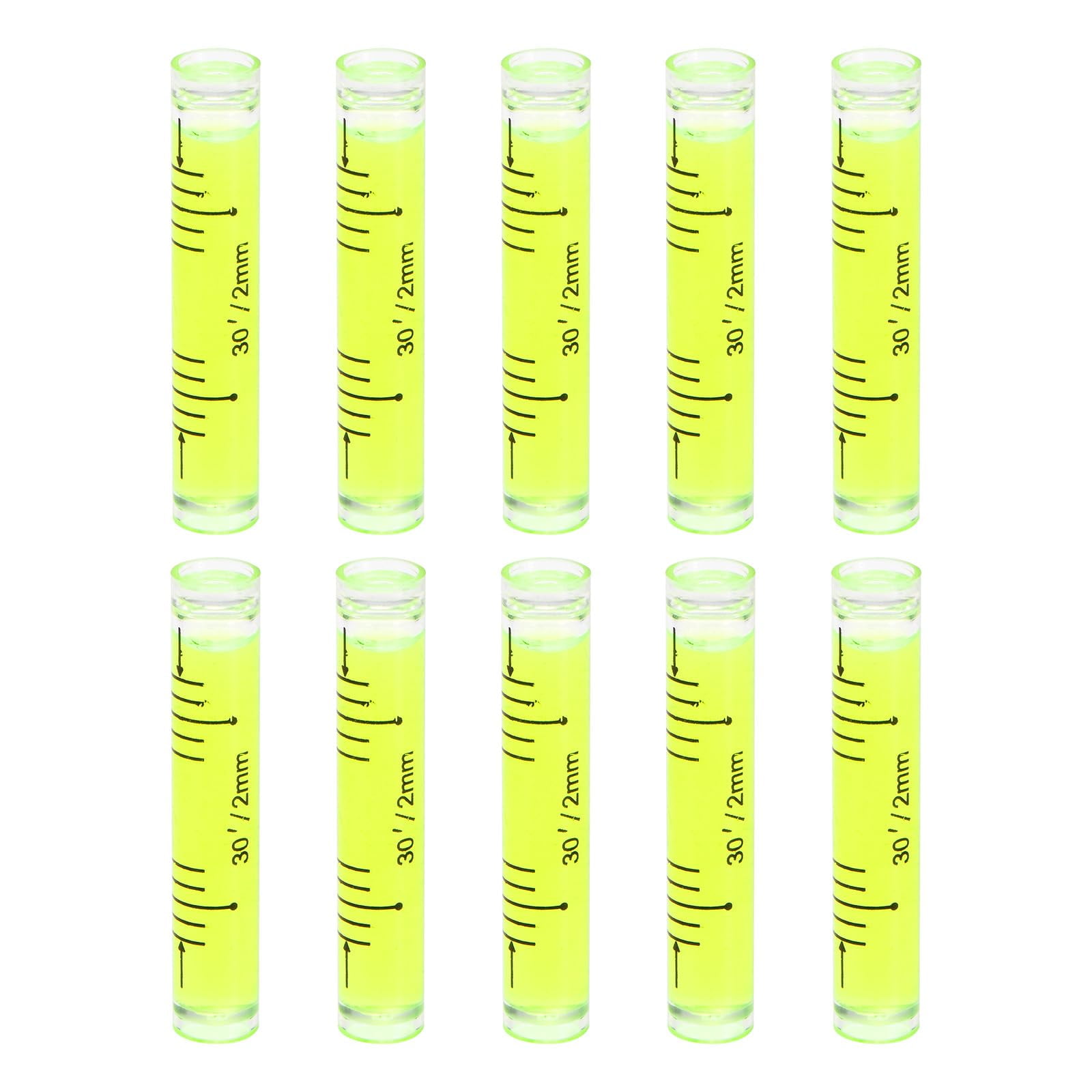 HARFINGTON 10pcs Small Cylindrical Bubble Level Vials 9x50mm PMMA Mini ...
