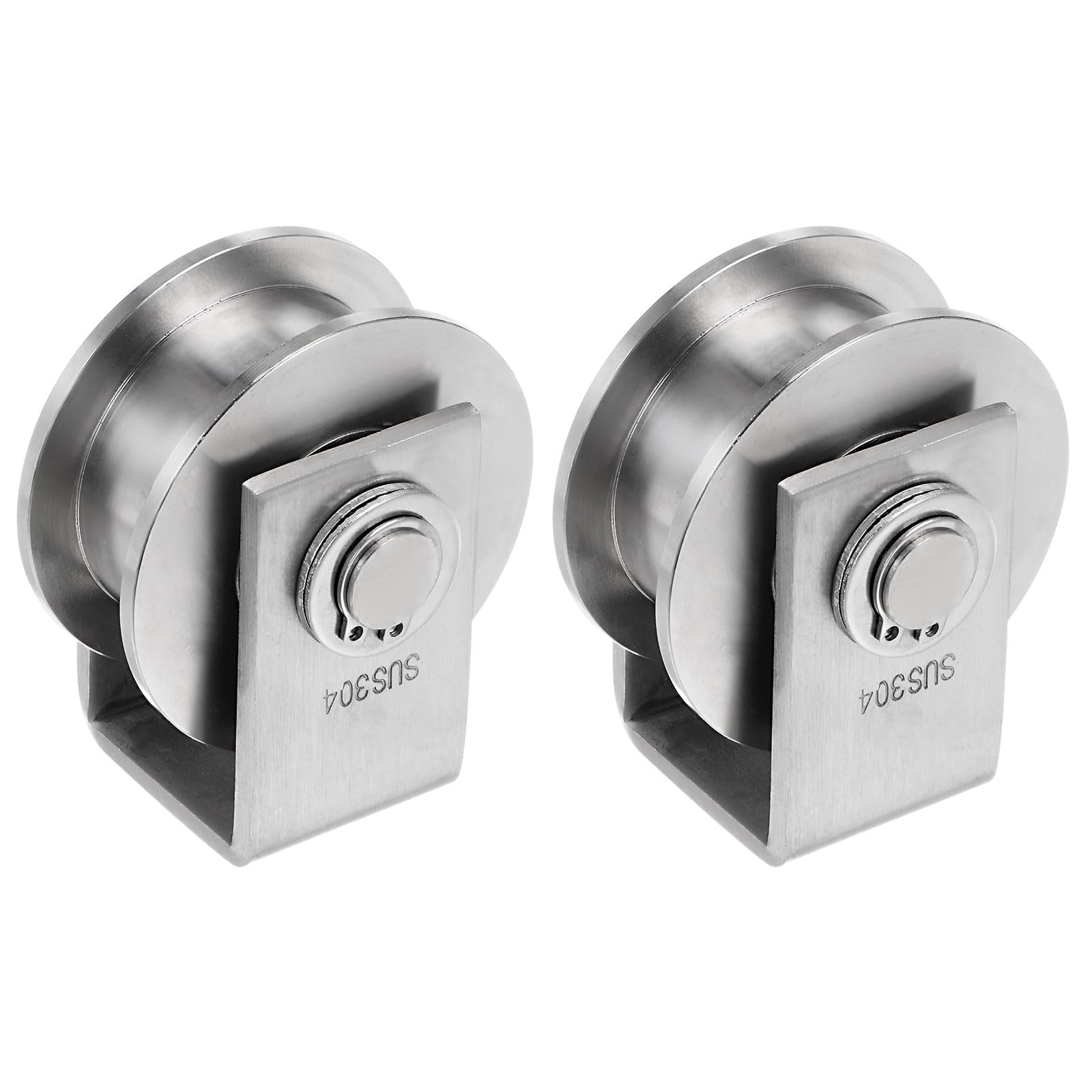 HARFINGTON 2pcs 2.7" H Groove Wheel Sliding Gate Caster, Rigid Caster ...