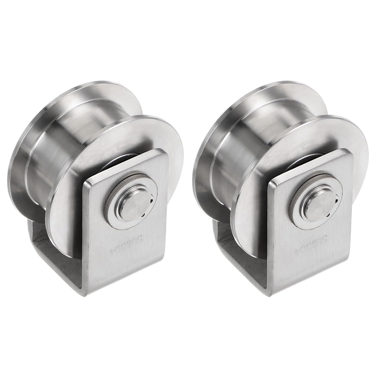 HARFINGTON 2pcs 2.7" H Groove Wheel Sliding Gate Caster, Rigid Caster ...
