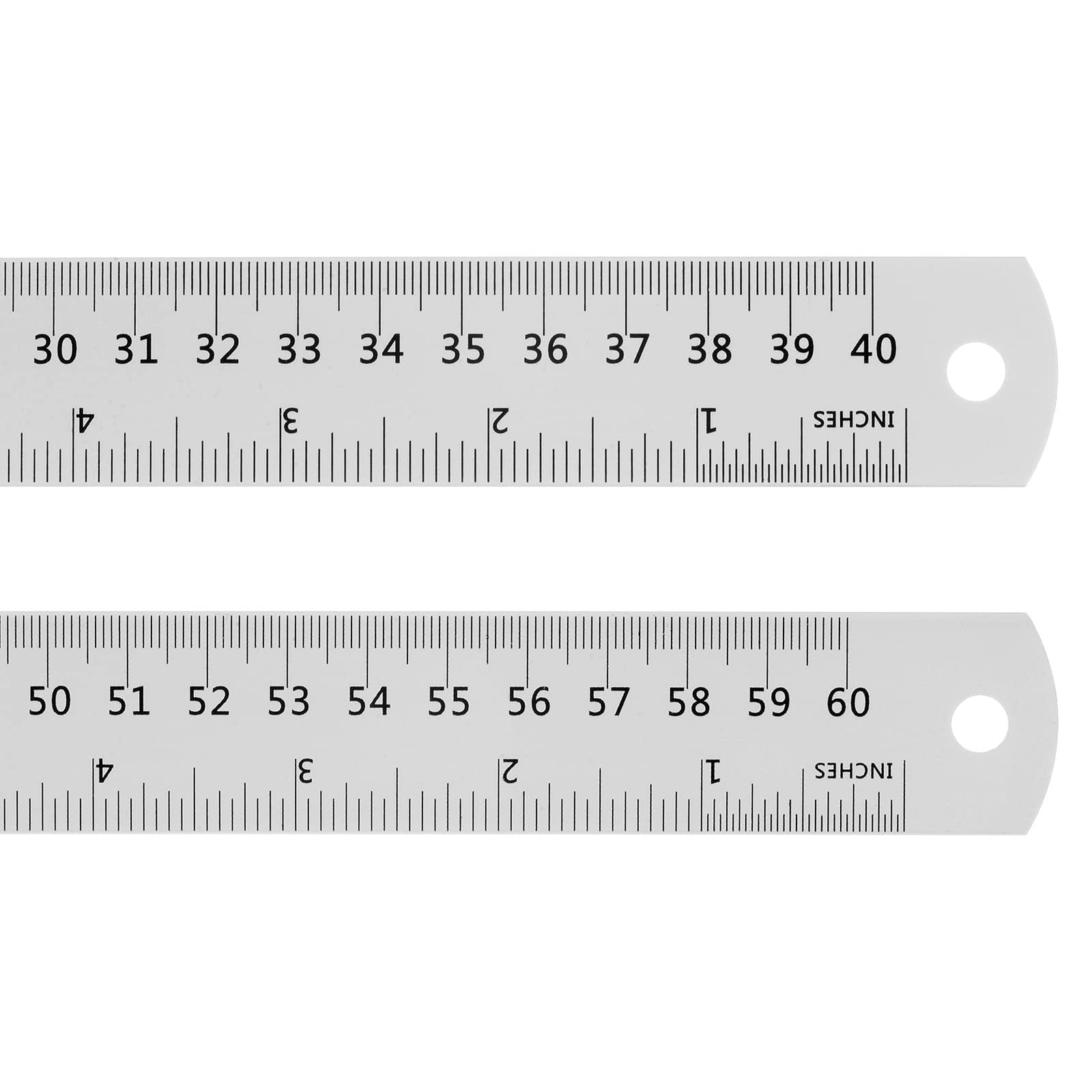 HARFINGTON 2pcs Stainless Steel Ruler 16 Inch 40cm & 24 Inch 60cm ...