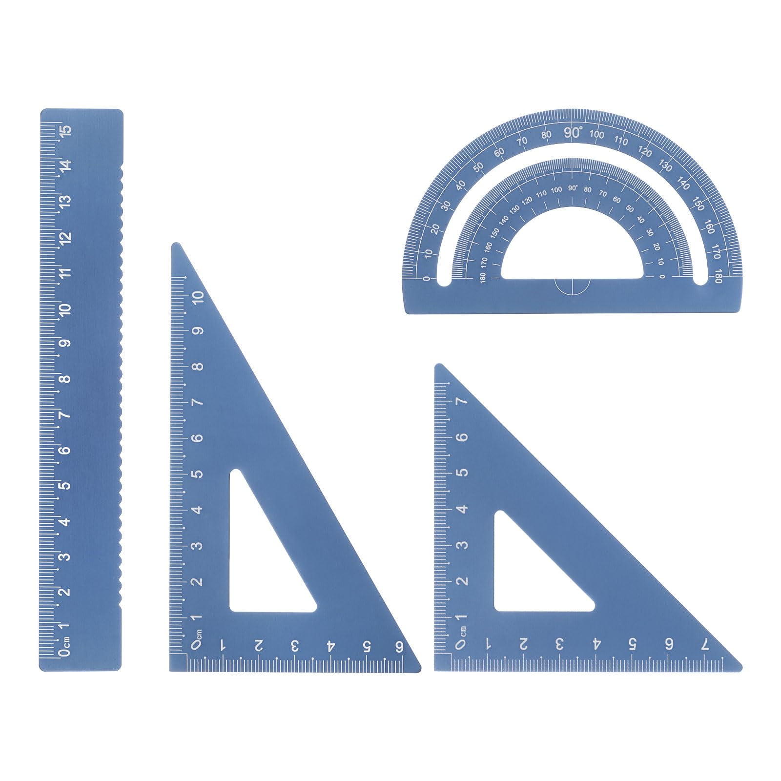 HARFINGTON 4pcs Geometry Set 15cm Metric Measure Laser Engraving ...