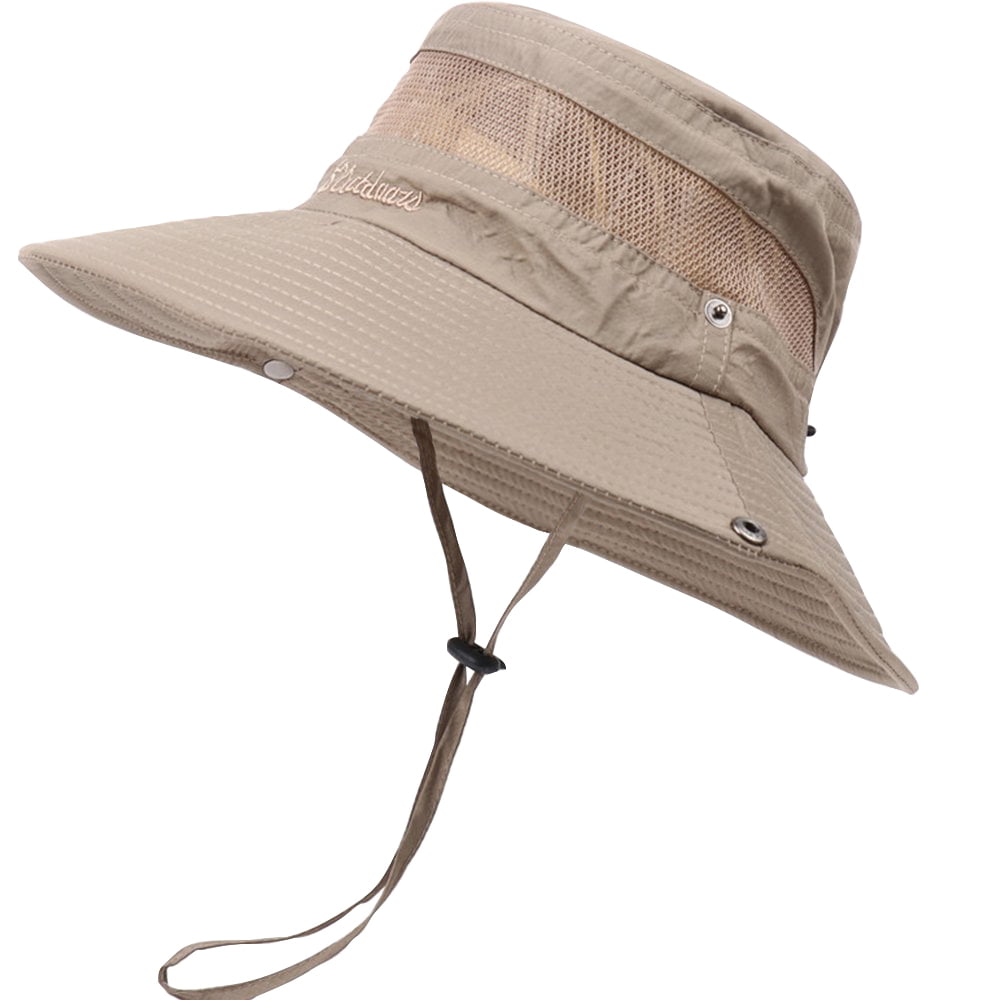 HARGLESMAN Breathable Outdoor Mesh Sun Hat, Neck Cover, Flat Brim ...