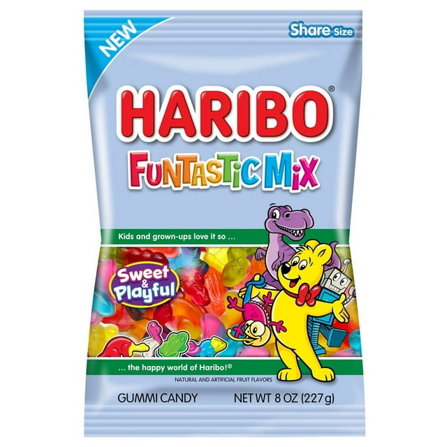 HARIBO Funtastic Mix Gummies Assorted Fun Shapes and Fruit Flavor Gummy ...