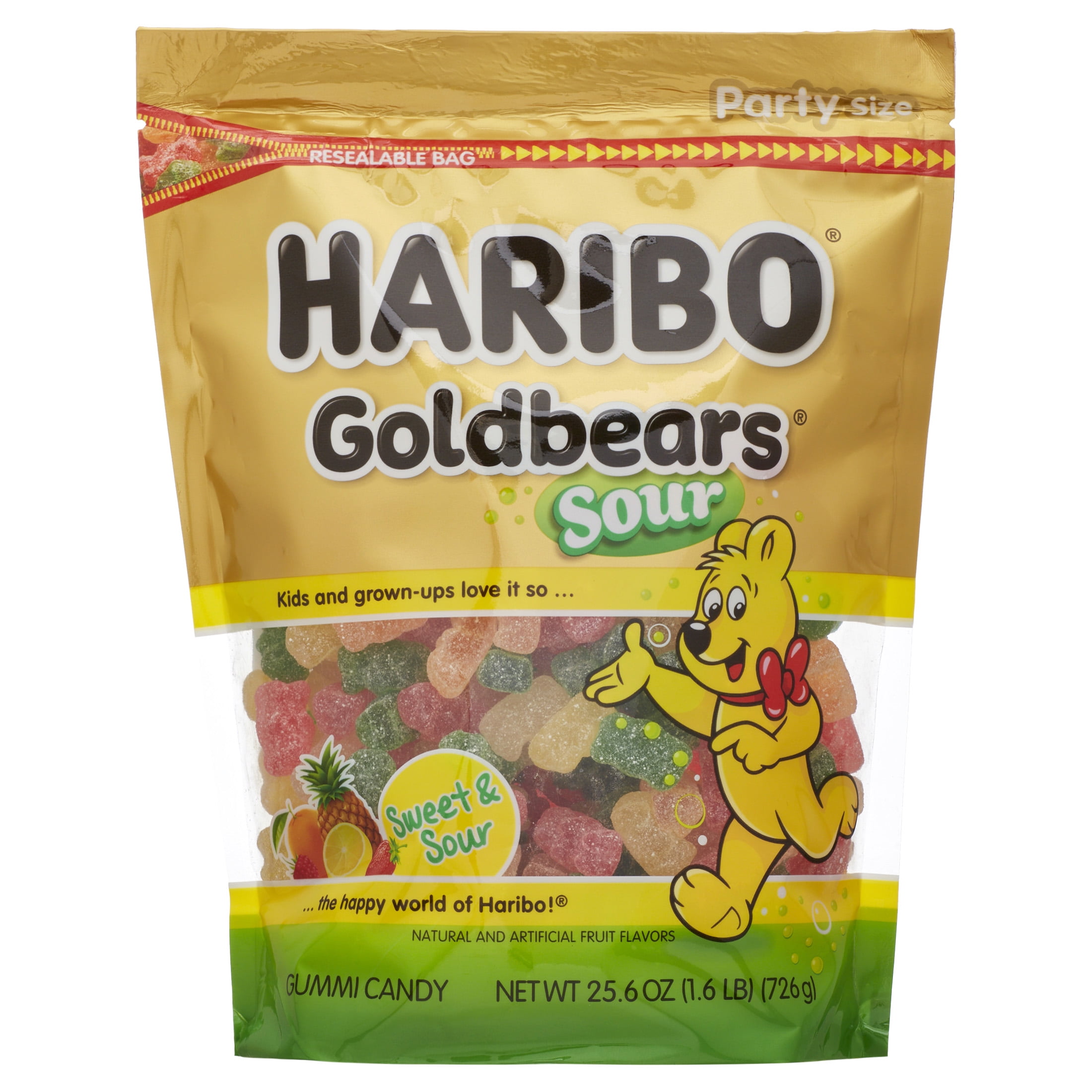 HARIBO Gold-Bears Sour Party Size, Pack of 1, 25.6 oz Stand up Bag ...