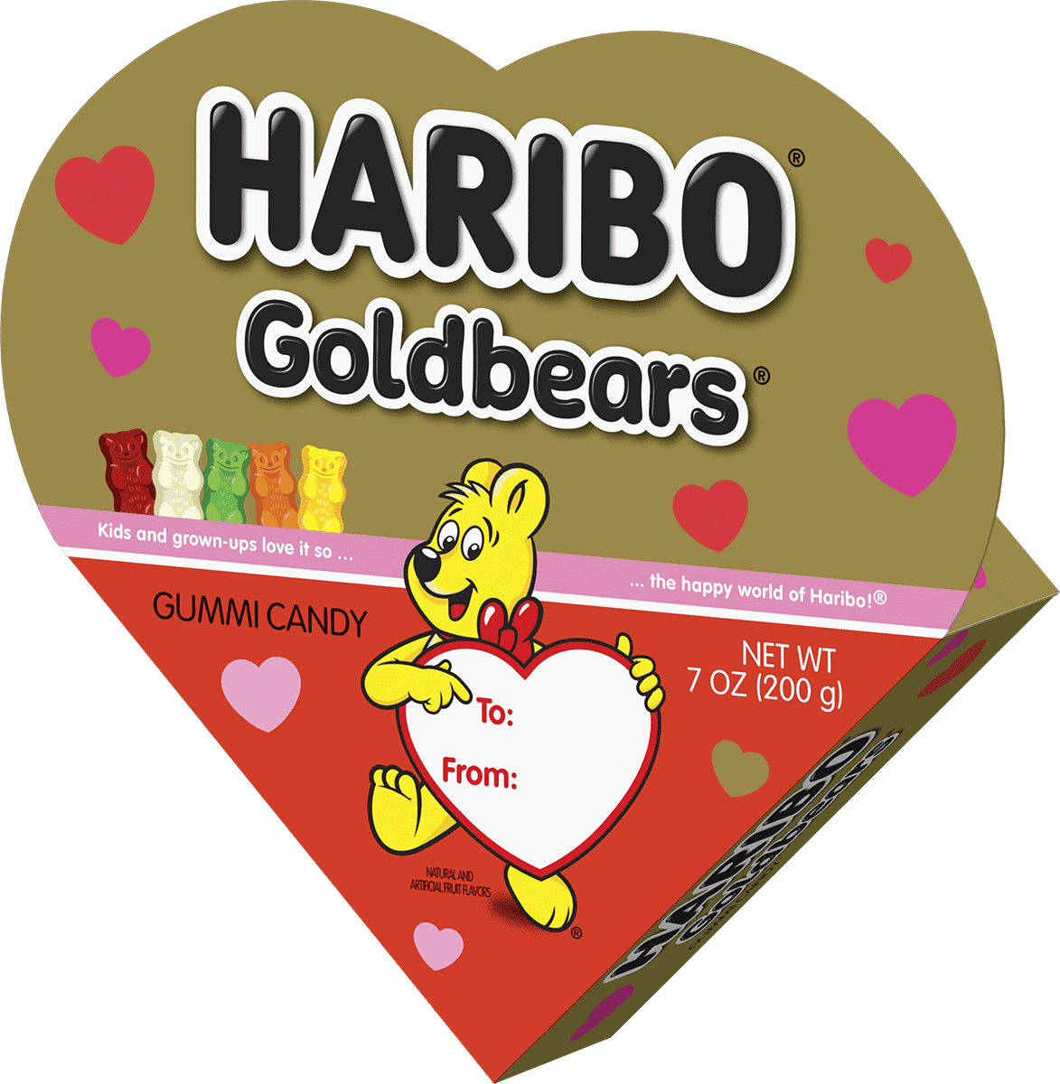 Haribo Valentine's Day Goldbear Gummies, Heart Box with Gummi Candy ...