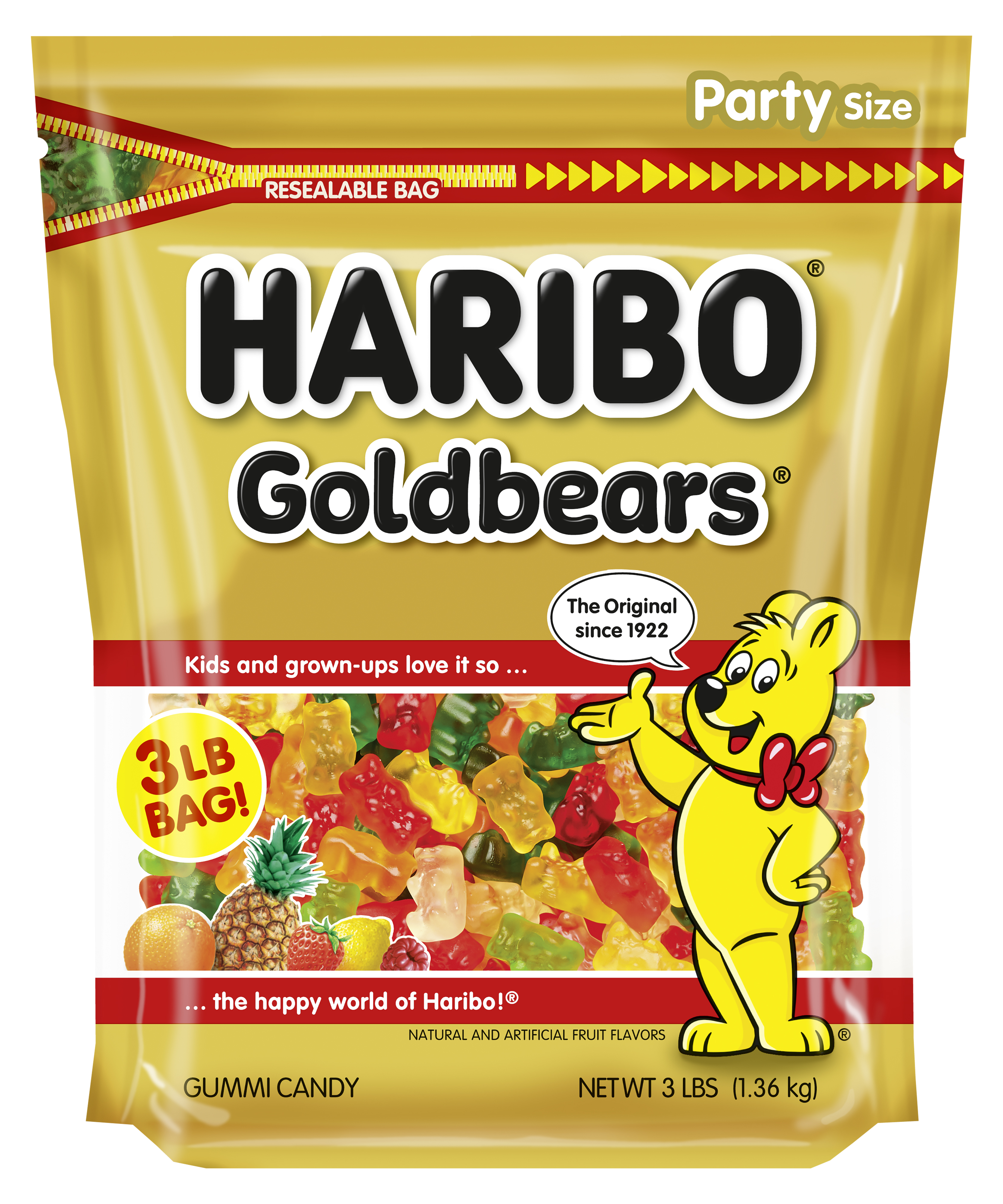 HARIBO Goldbears Gummy Bears Original Assorted Fruit Flavor Candy