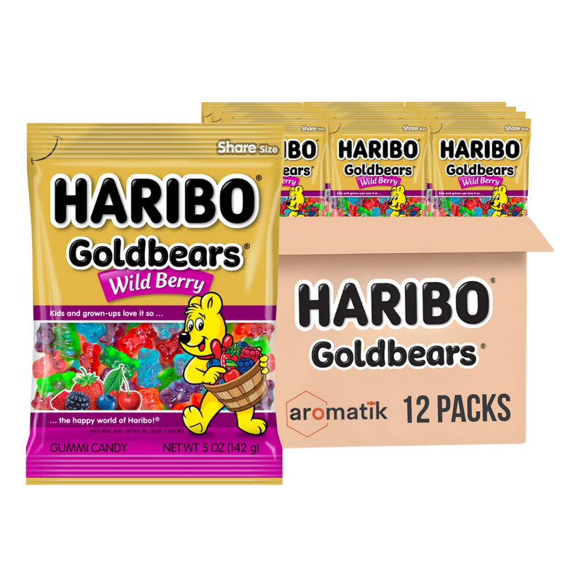 HARIBO Goldbears Wild Berry Gummi Candies, 8 Oz, Pack of 12 | Delicious ...
