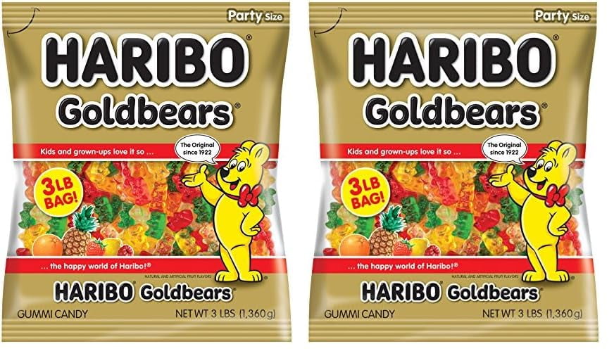 HARIBO Gummi Candy, Original Goldbears, 3 lb. Bag (Pack of 2) - Walmart.com