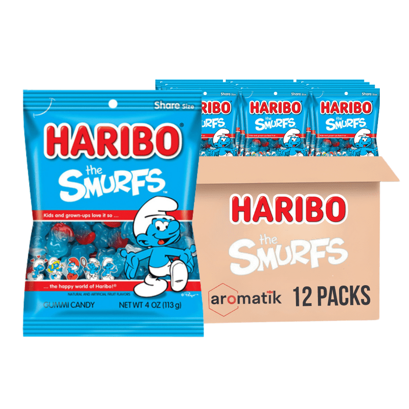 HARIBO Gummi Candy Smurfs | 4-Ounce Bags, Pack of 12 | Fruity & Chewy ...