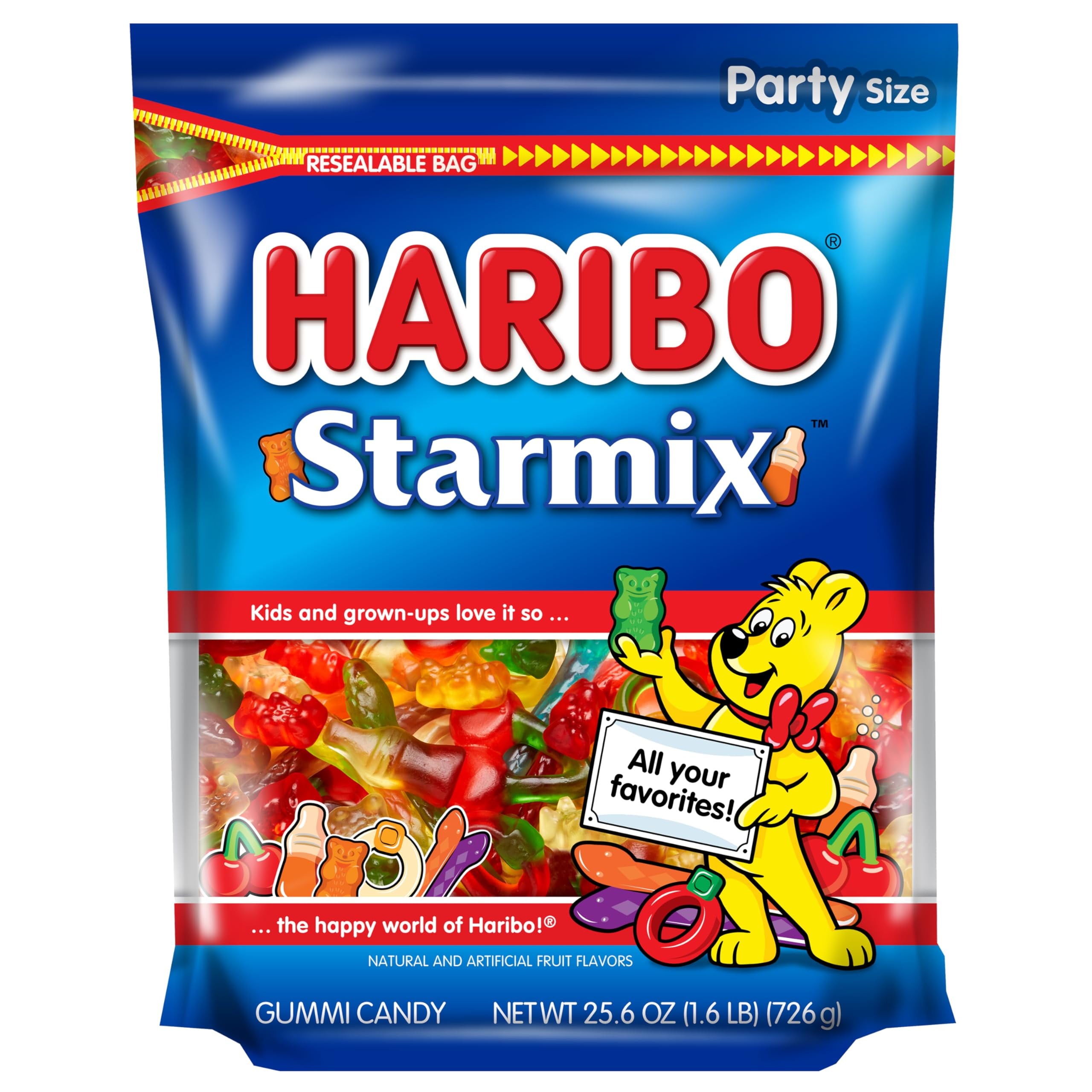 HARIBO Gummi Candy, Starmix TGF4 Gummy Candy, 25.6 Ounce Resealable ...