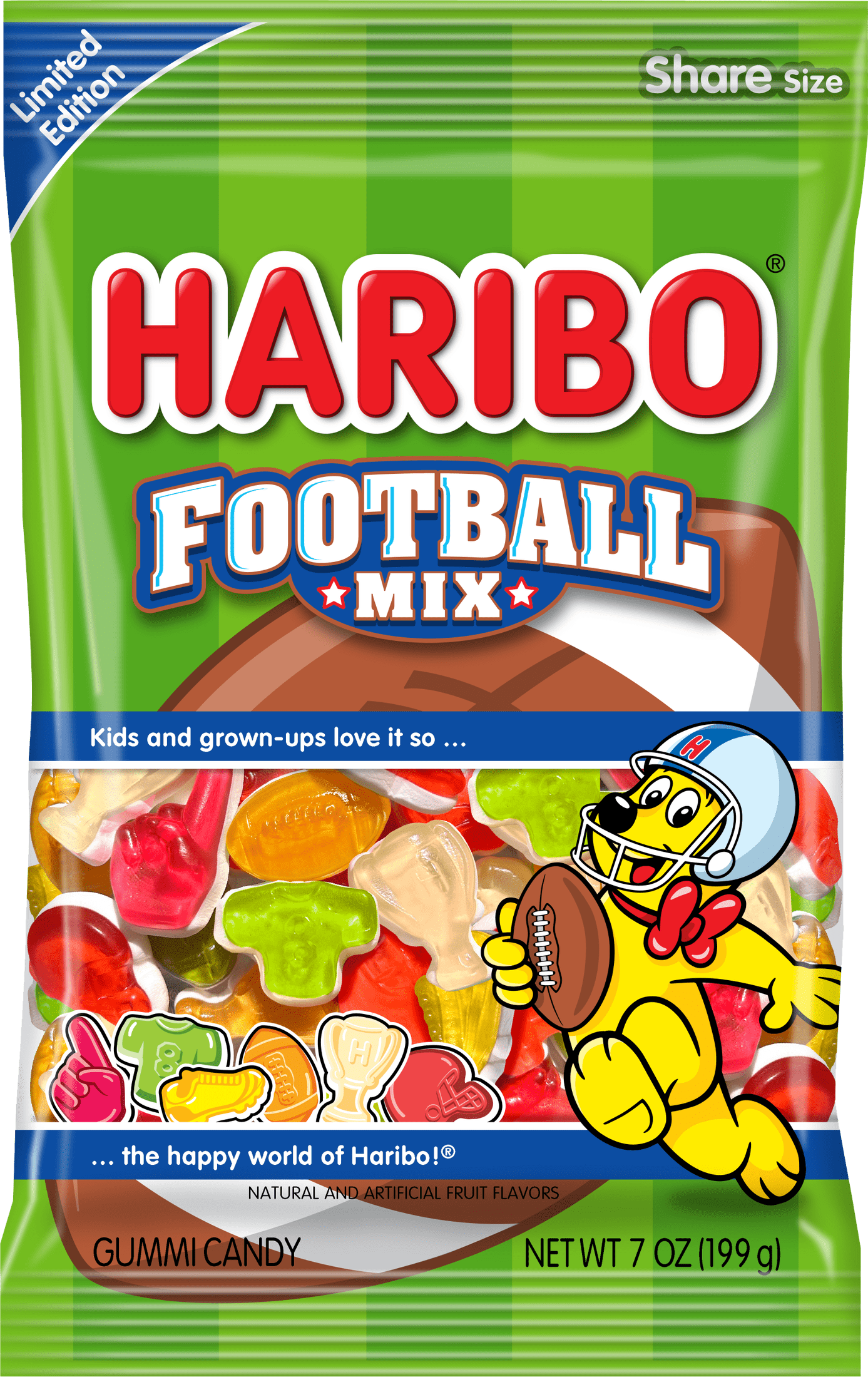 HARIBO Football Mix Gummies Assorted Fruit Flavor Gummy Candy, 7oz ...
