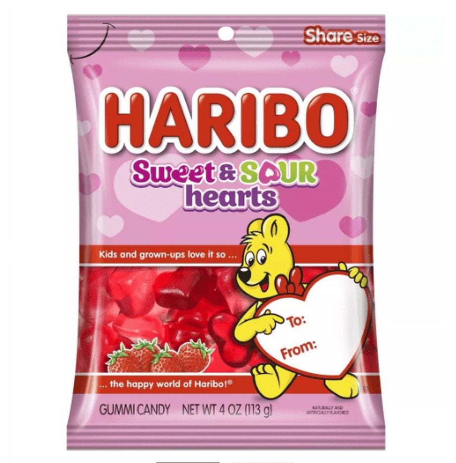 Haribo Candy Gummy Sweet and Sour Hearts - 4oz - Walmart.com