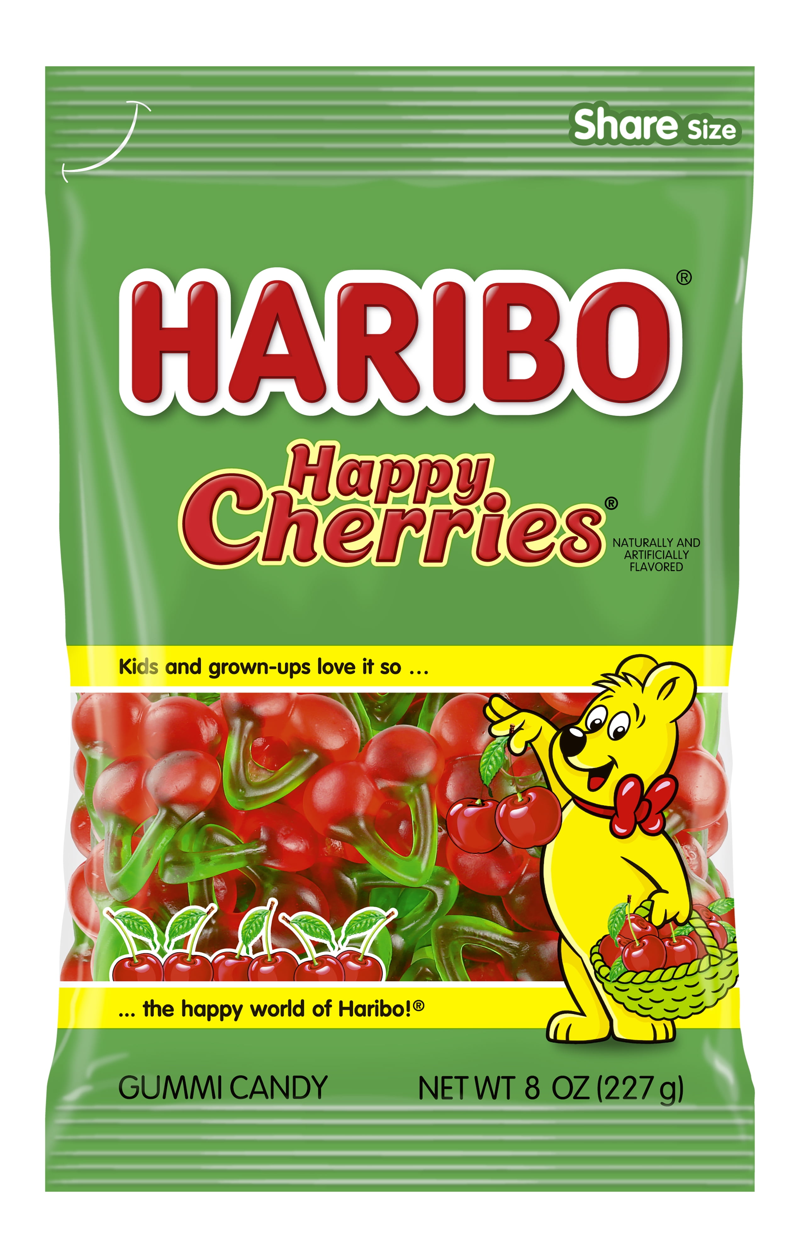 HARIBO Happy Cherries Gummies Fruit Shaped Cherry Flavor Gummy Candy ...