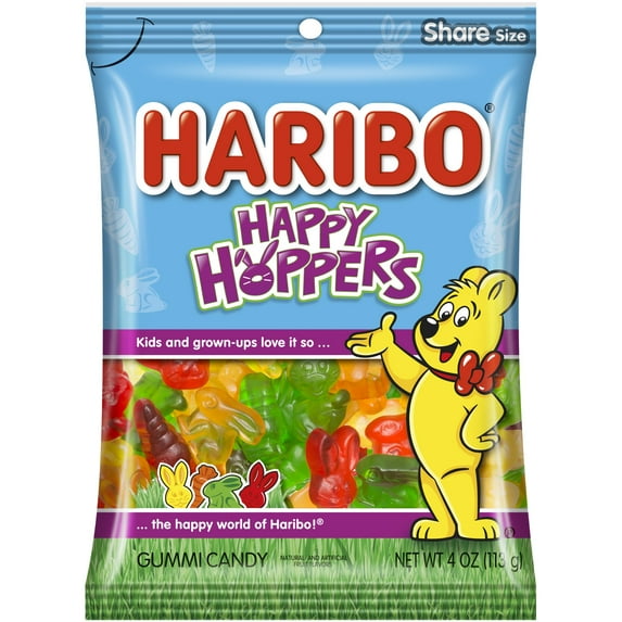 HARIBO Happy Hoppers Gummi Easter Candy, 4 oz. Bag (Pack of 12 ...