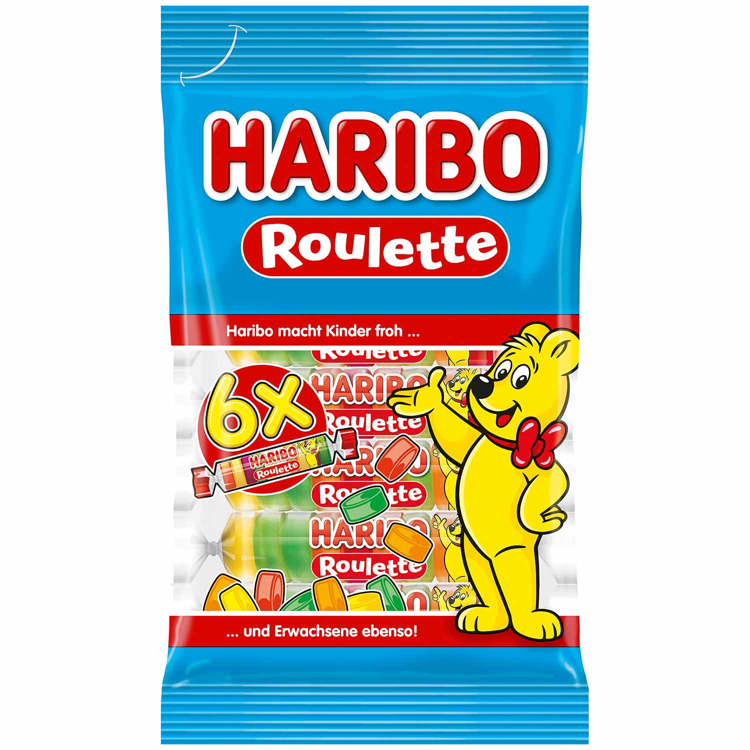 HARIBO Roulette German gummy bears -Pack of 6 rolls-150g/5.29 oz ...