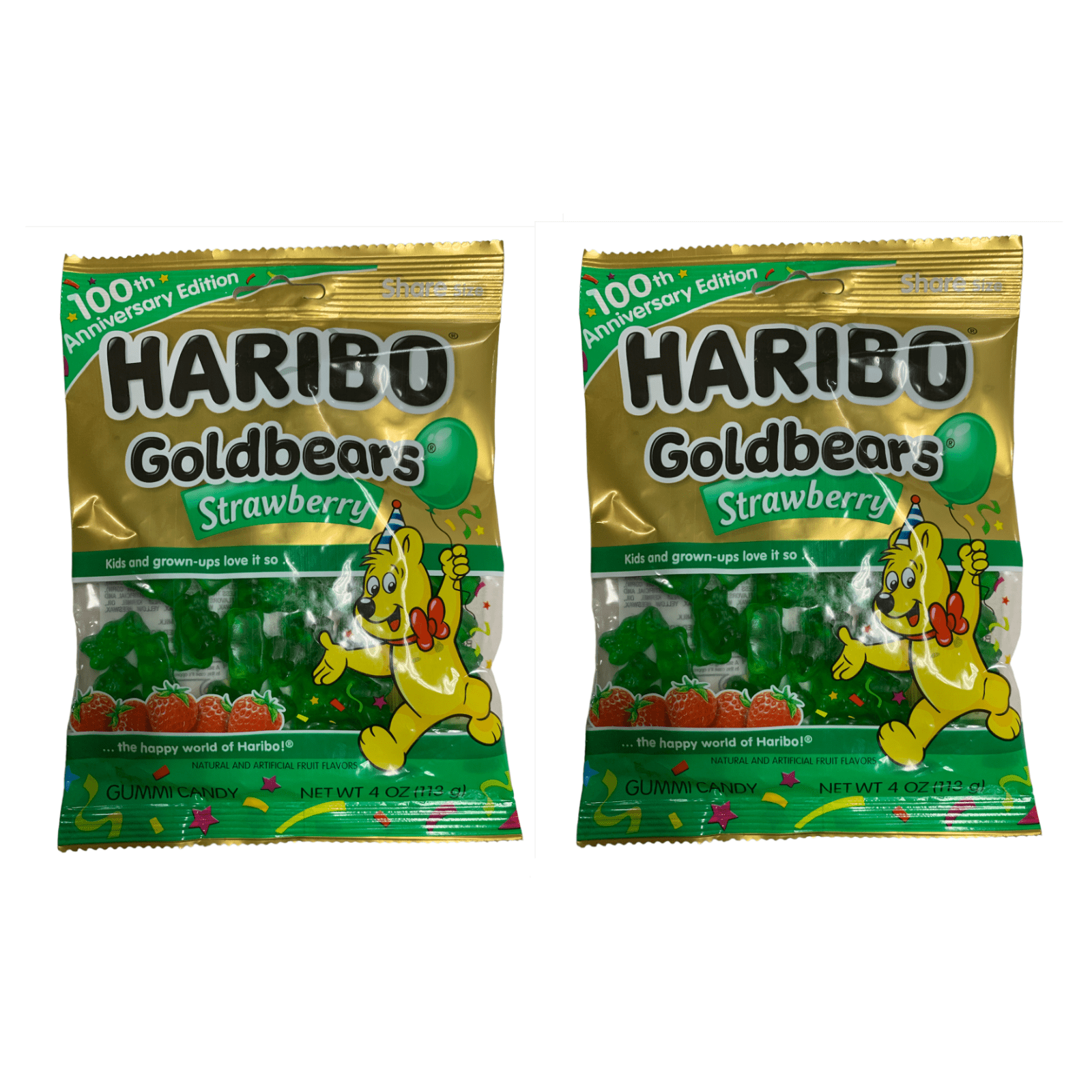 Haribo Strawberry Goldbears Soft Gummy Candy Share Size 4 Oz Bag