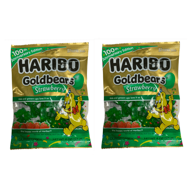 HARIBO Strawberry Goldbears, Soft Gummy Candy, Share Size 4 oz Bag ( Pack Of 2) - Walmart.com