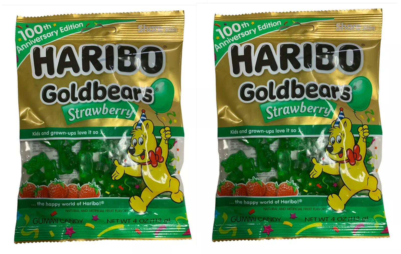 HARIBO Strawberry Goldbears, Soft Gummy Candy, Share Size 4 oz Bag ...