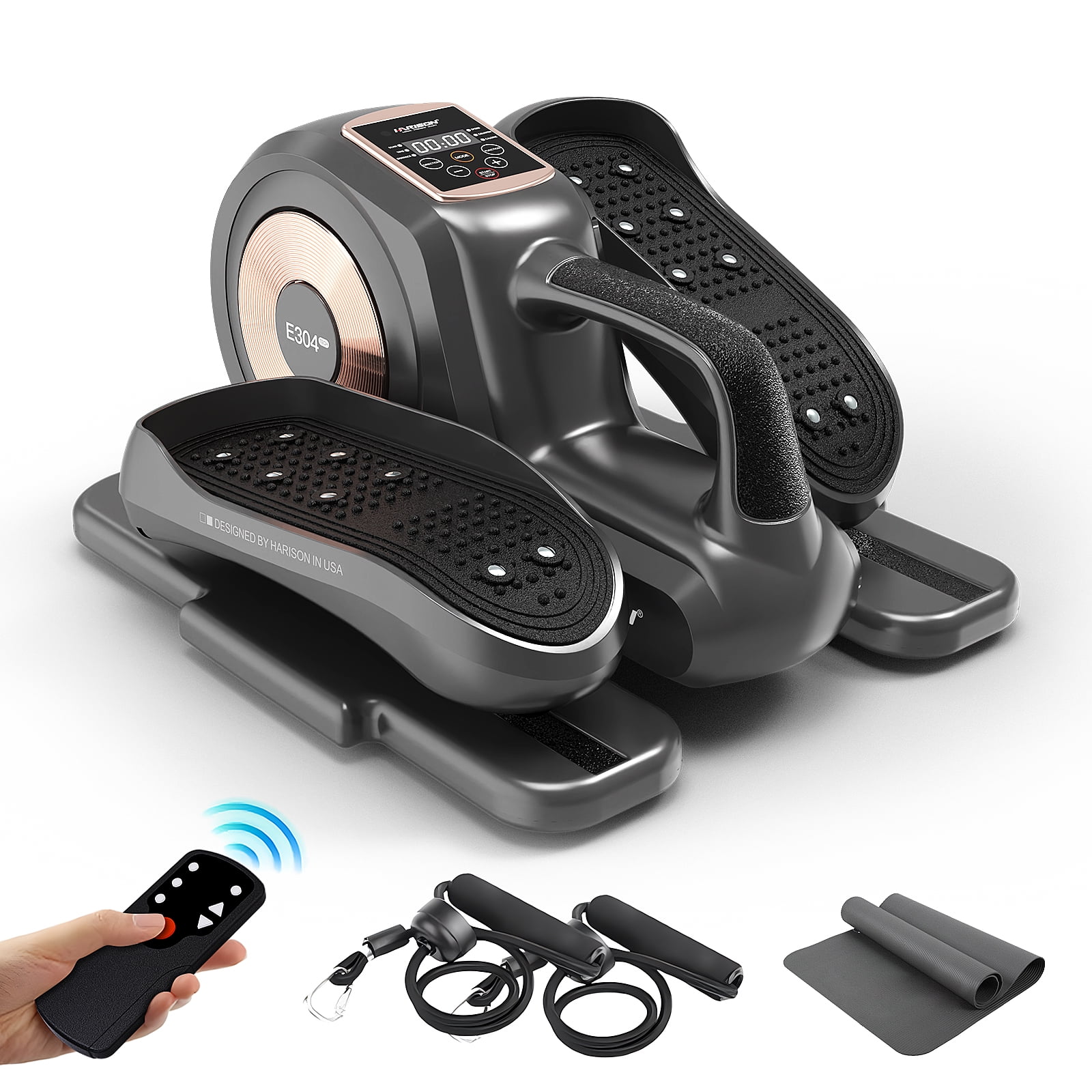 HARISON Under Desk Elliptical Machine with Multi-functional LCD Display ...