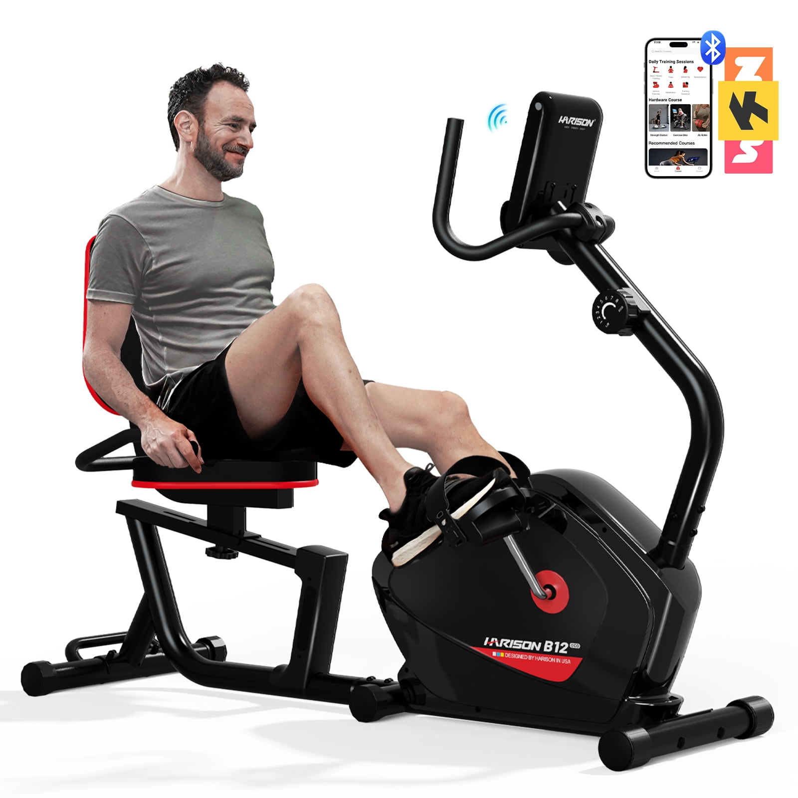 HARISON Magnetic Recumbent Exercise Bike Recumbent bike for Home 350 lbs Capacity - Walmart.com