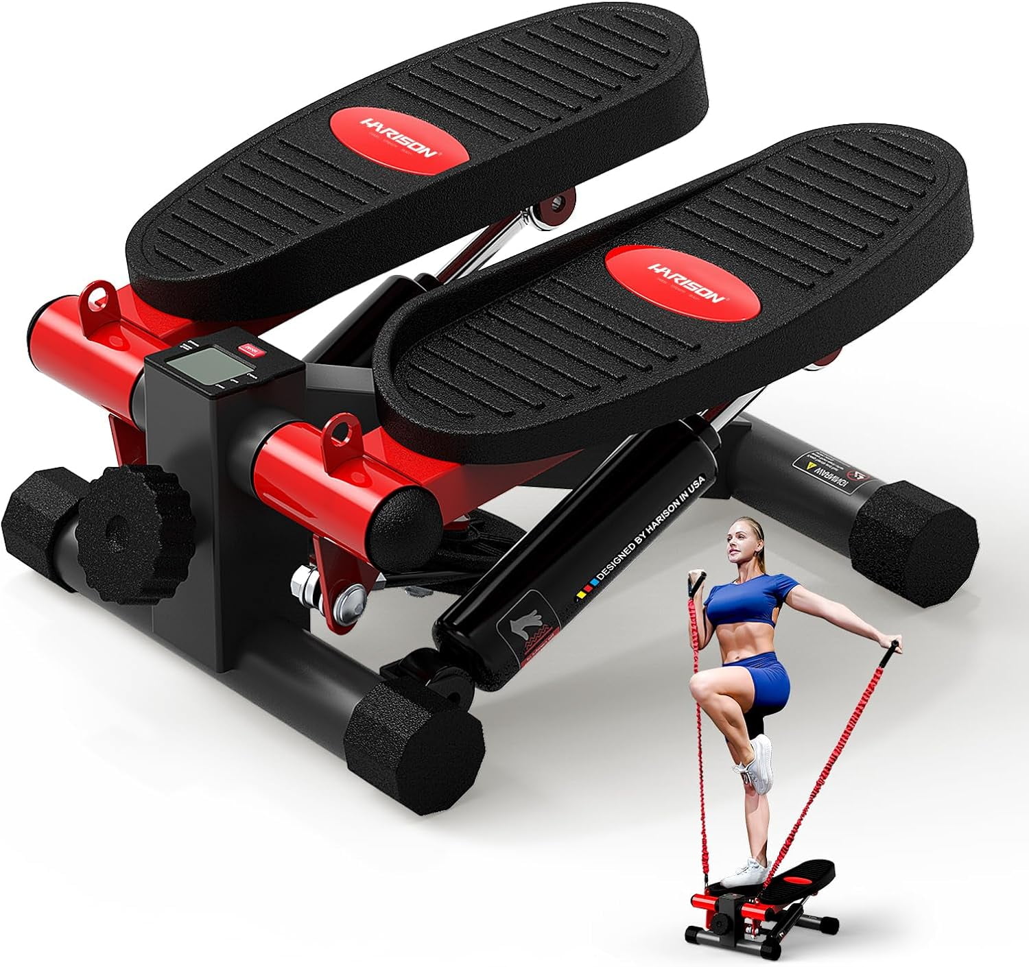 HARISON Mini Stepper for Home with Enhanced Resistance Bands, Stepper ...