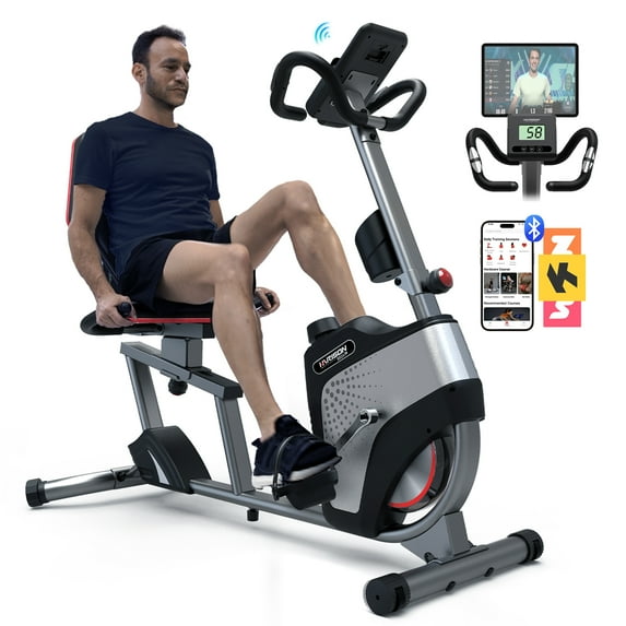 HARISON Pro Recumbent Exercise Bike 350 lbs Capacity, Magnetic Recumbent bike for Adult and ...