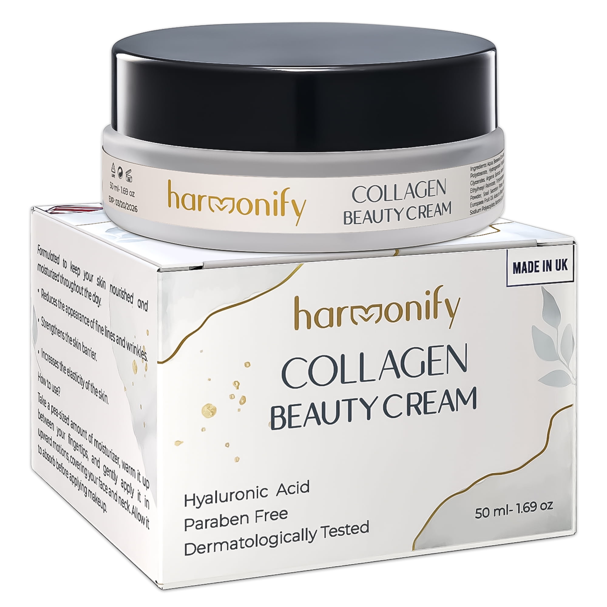 HARMONIFY Collagen Beauty Cream 50ml (1.69 oz), Hyaluronic Acid ...