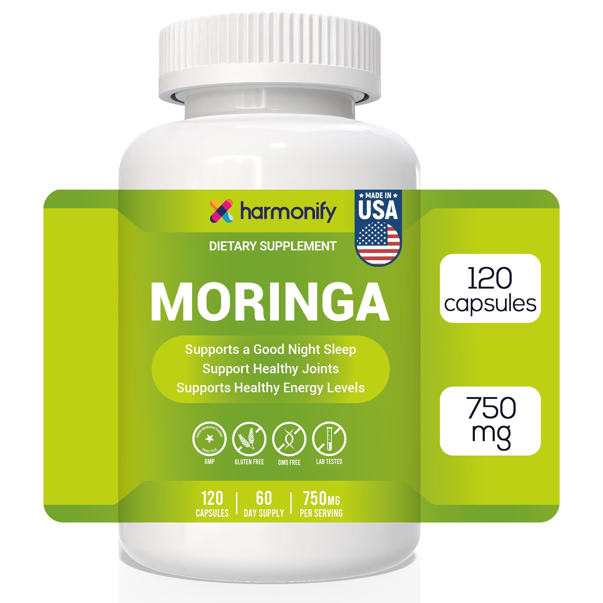 HARMONIFY Moringa Capsules – Natural Energy & Immune Support – Rich in Antioxidants&Nutrients ...