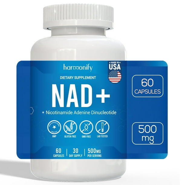 HARMONIFY NAD Supplement, Nicotinamde Adenine Dinucleotide, NAD+ 60 ...