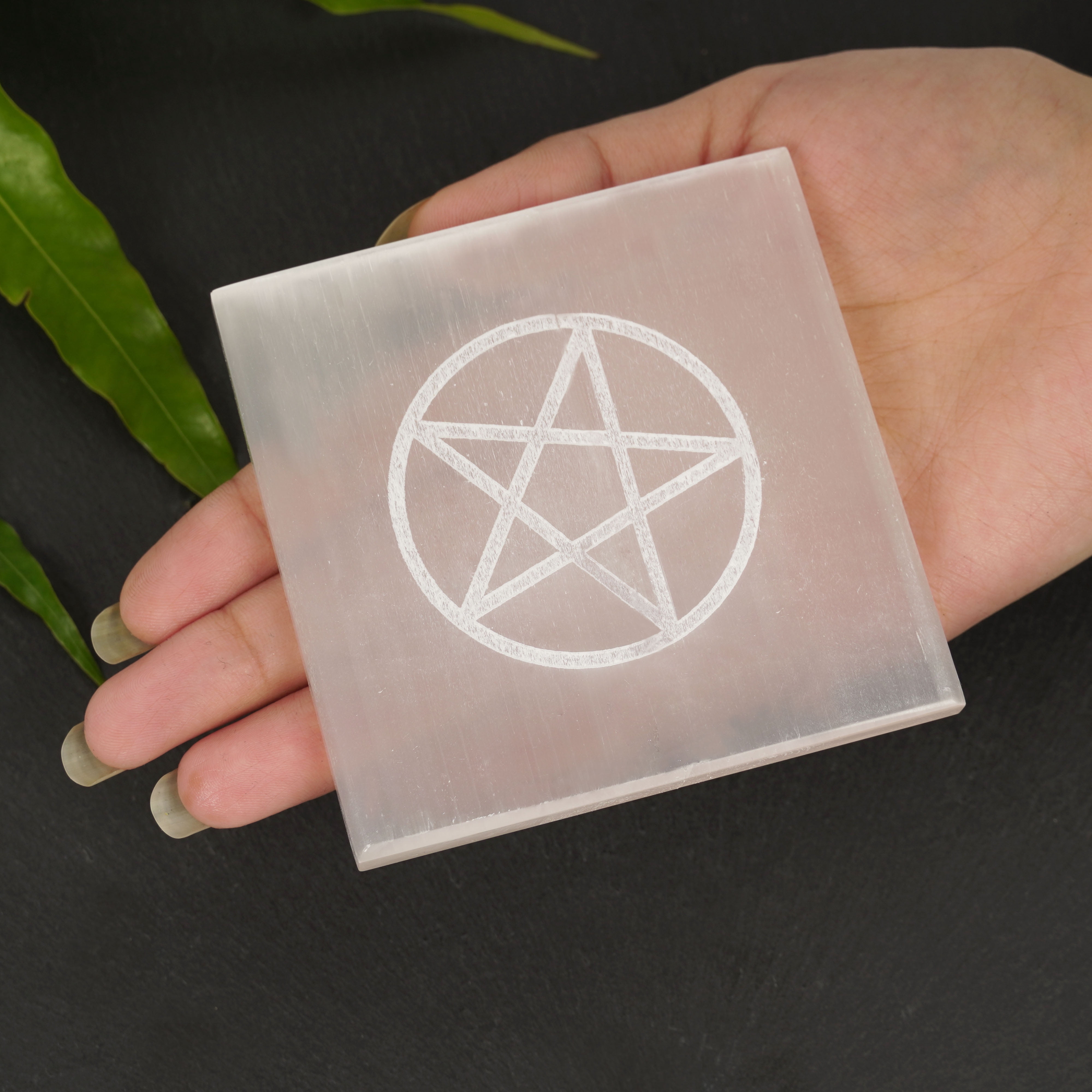 HARMONIZE Square Selenite Plate Engraved Selenite Charging And ...