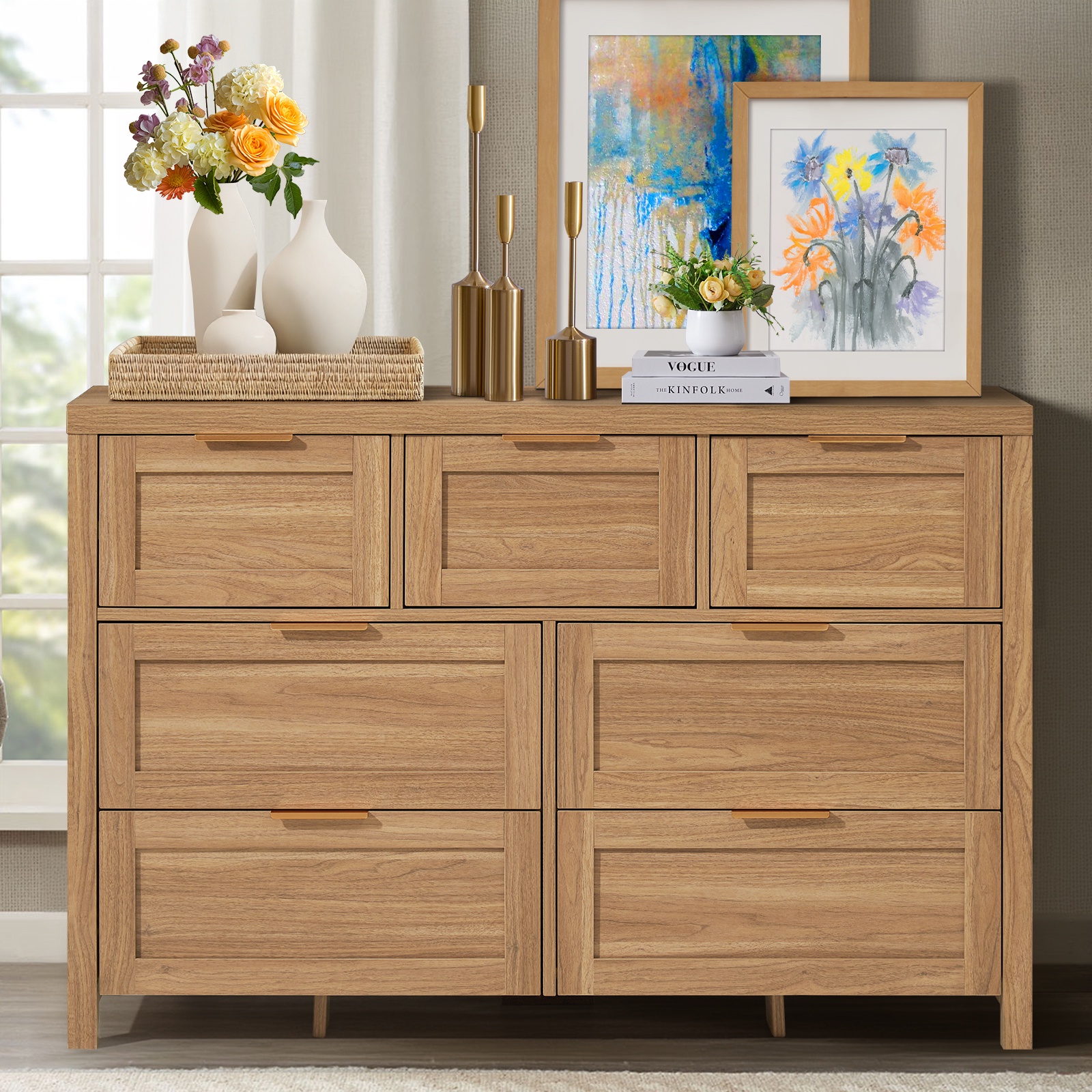 HARPPA 7 Drawer Dressers, 47 Inch Wide Chests of Drawers for Bedroom ...