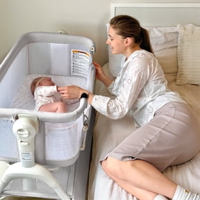 HARPPA, Baby Bassinet Bedside Sleeper, 6 Height Adjustable, Grey ...
