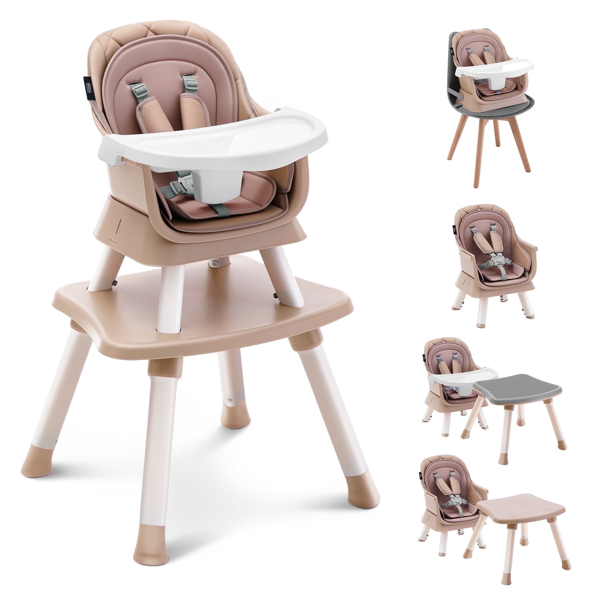HARPPA Baby High Chair, 8 in 1 Convertible Highchair for Babies ...