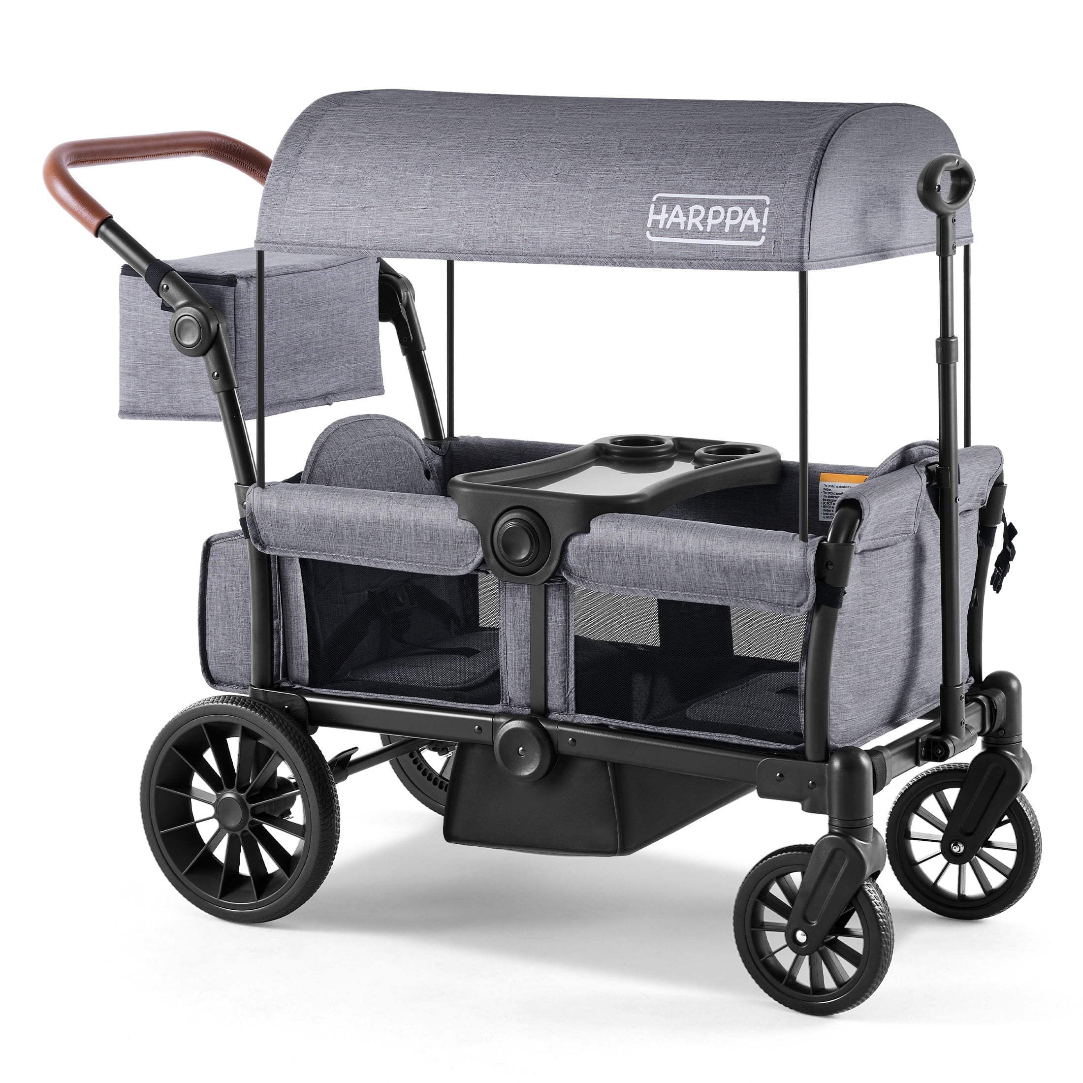 HARPPA Foldable Wagon Stroller, All-Terrain, 2 Toddler Seats, Canopy, 3 ...