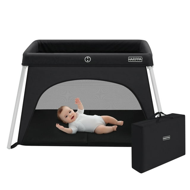 HARPPA Portable Travel Crib for Baby, Foldable Travel Playard with ...